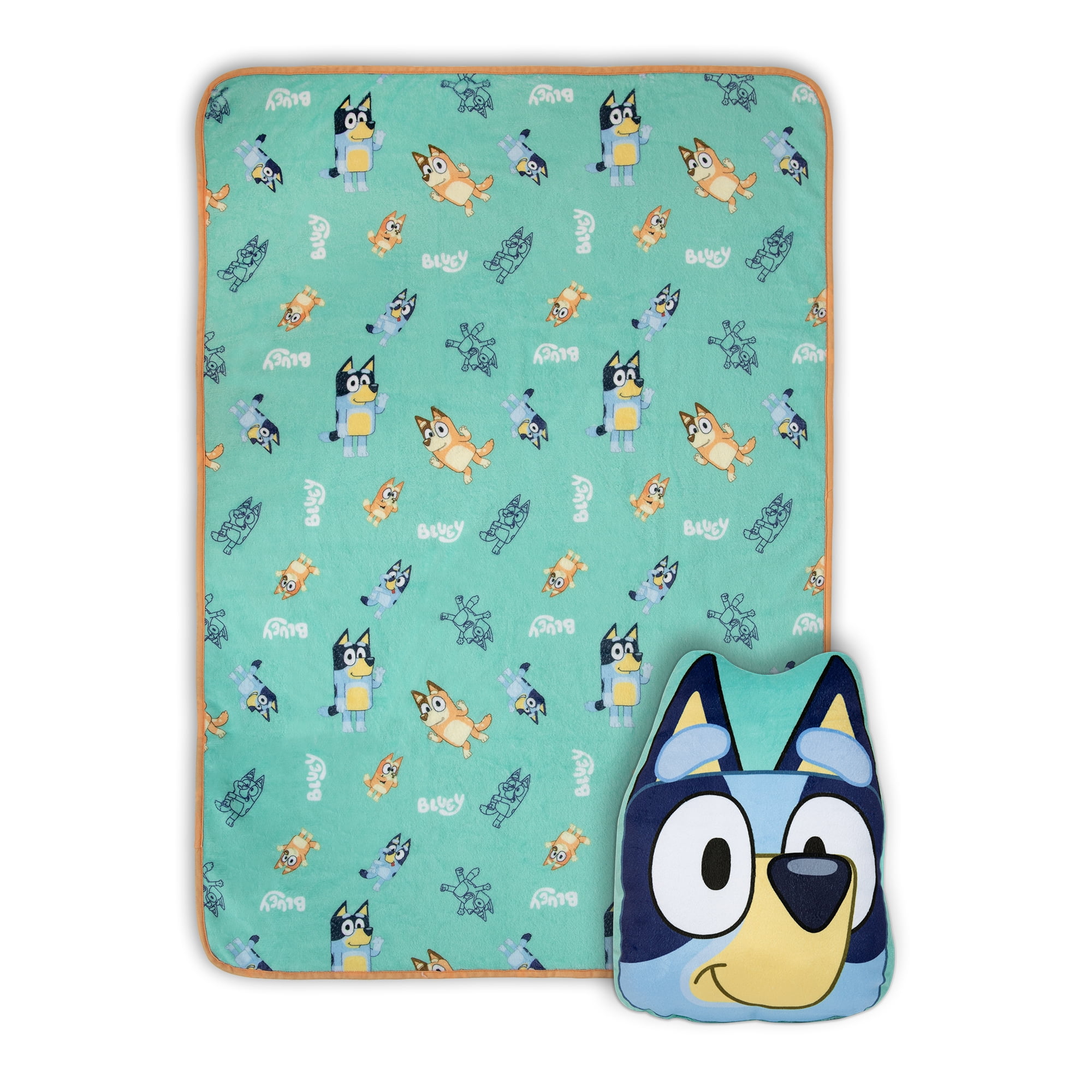 Bluey Pillow Pal & Blanket Set for Toddler Boys and Girls - Walmart.com