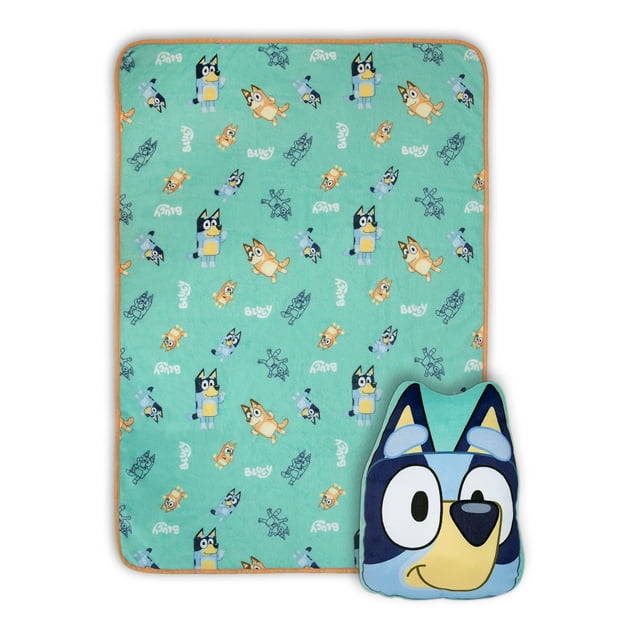 Bluey Pillow Pal & Blanket Set for Toddler Boys and Girls - Walmart.com