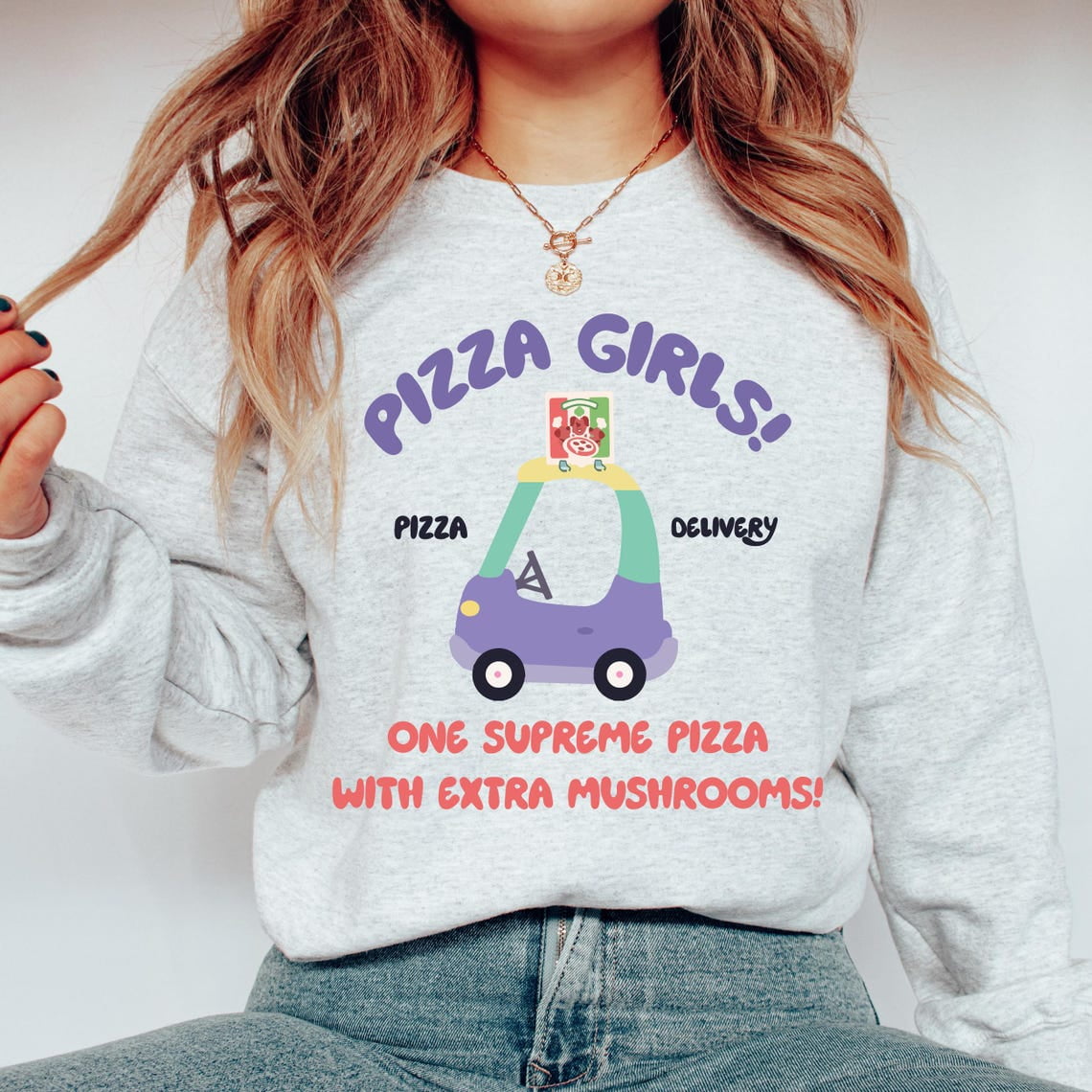 Bluey Pizza Girls Shirt, Fun Design, Grannies Theme, Unisex S-5Xl Hot ...