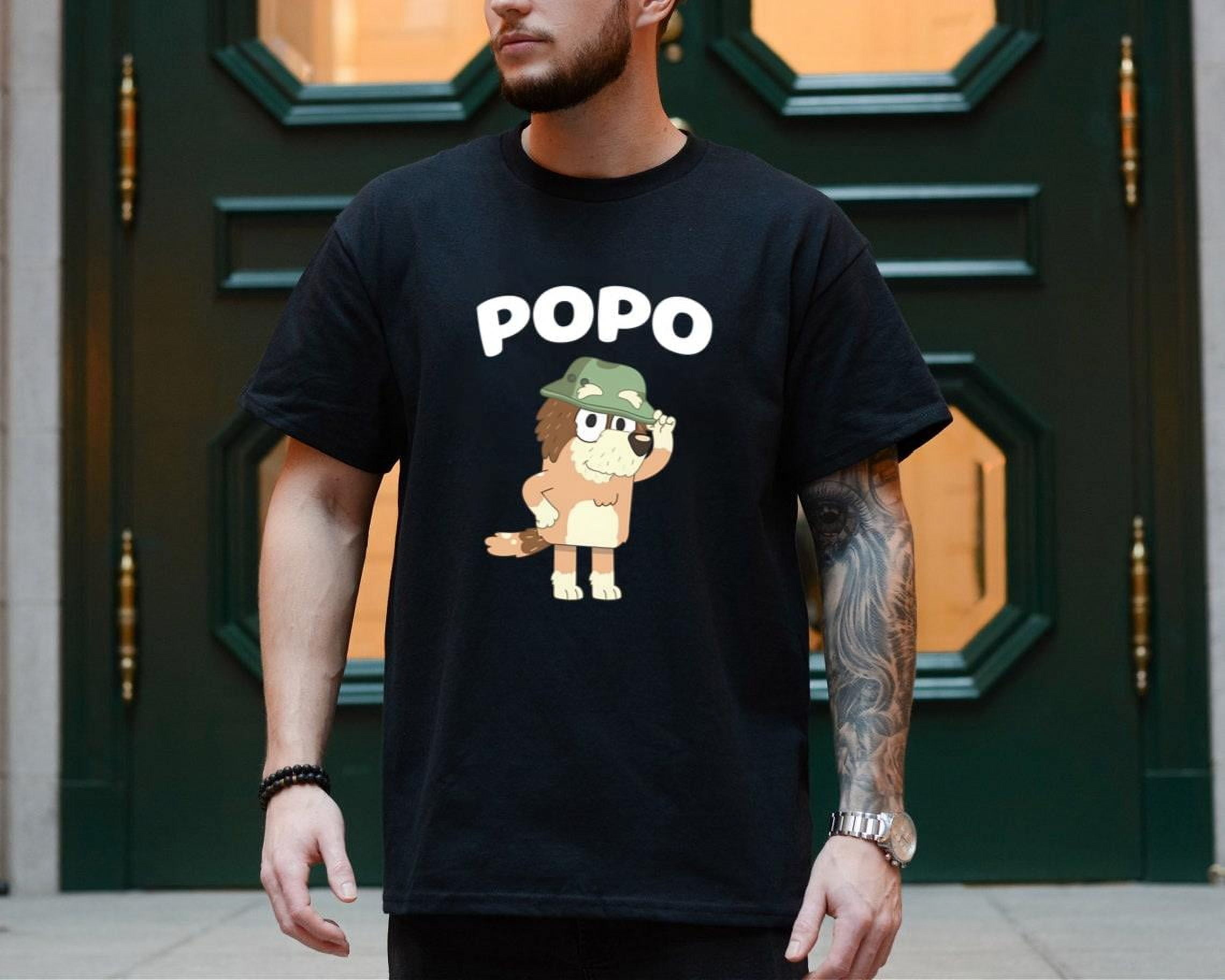 Bluey Popo T-Shirt, Grandpa, Grandad, Gramps, Tshirt, Gramps, Blue ...