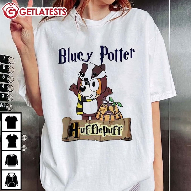 Bluey Potter Bingo Hufflepuff Wizard T-Shirt,white Color,Size XL ...