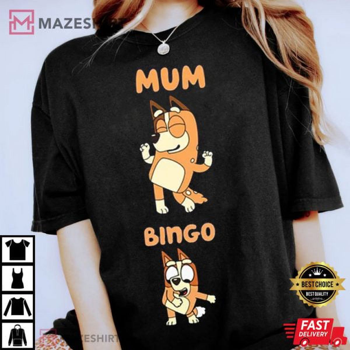 Bluey Pregnancy Announcement, Bluey New Mom T-Shirt,Black Color,Size M ...