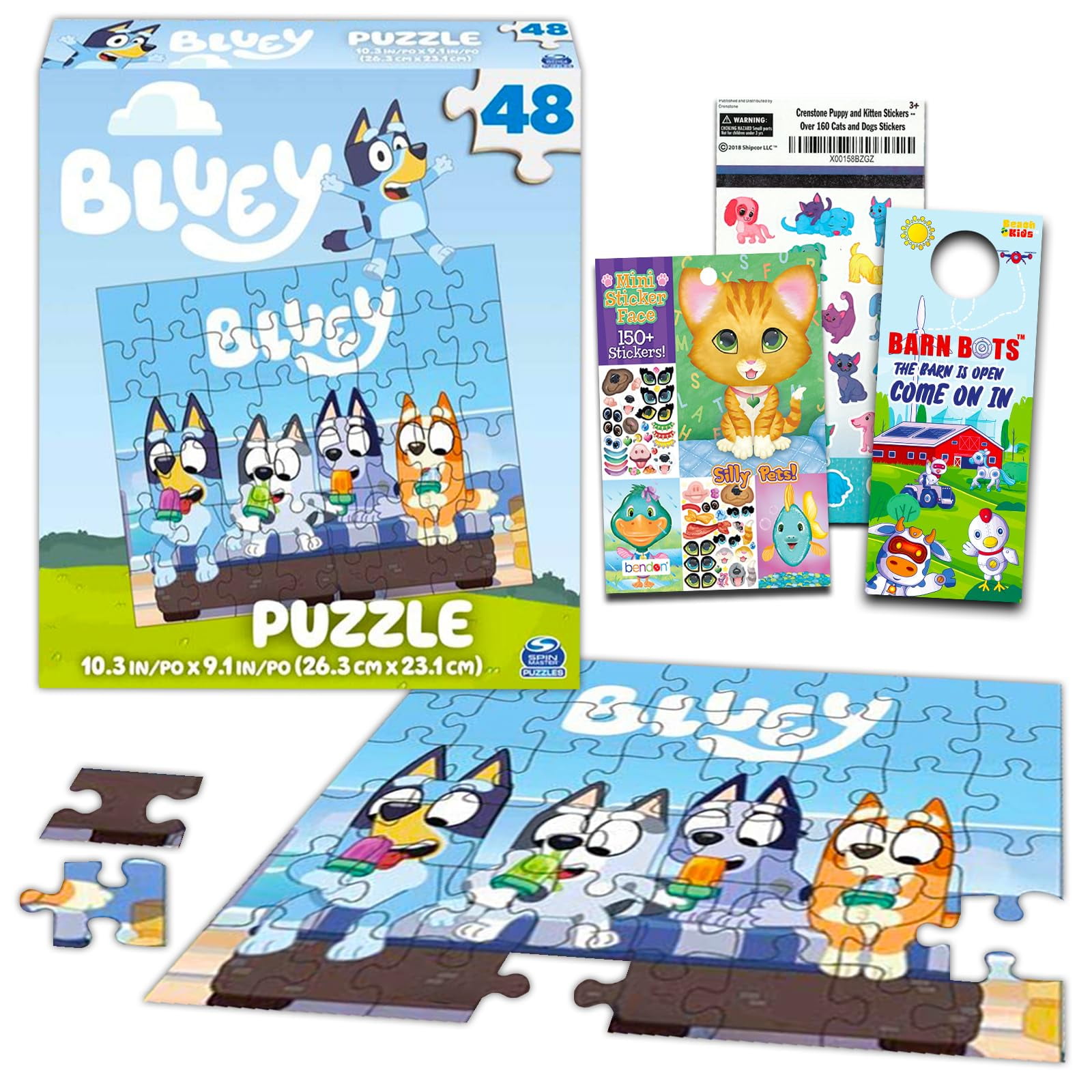Bluey Premier 48 Pc MMF7 Puzzle Set for Kids - Bluey Party Supplies ...