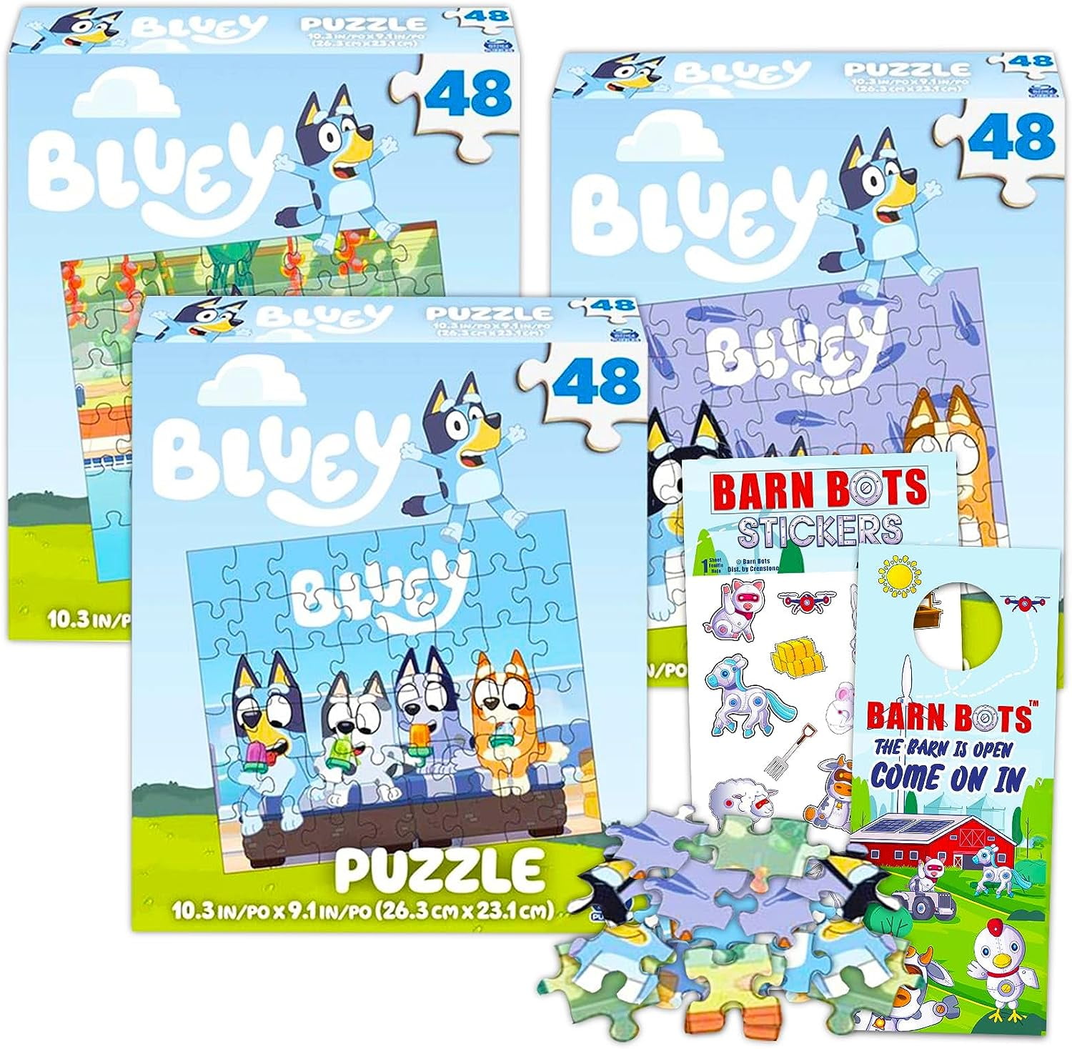 Bluey Premier 48 Pc Puzzle Set for Kids - Bluey Party Supplies Bundle ...