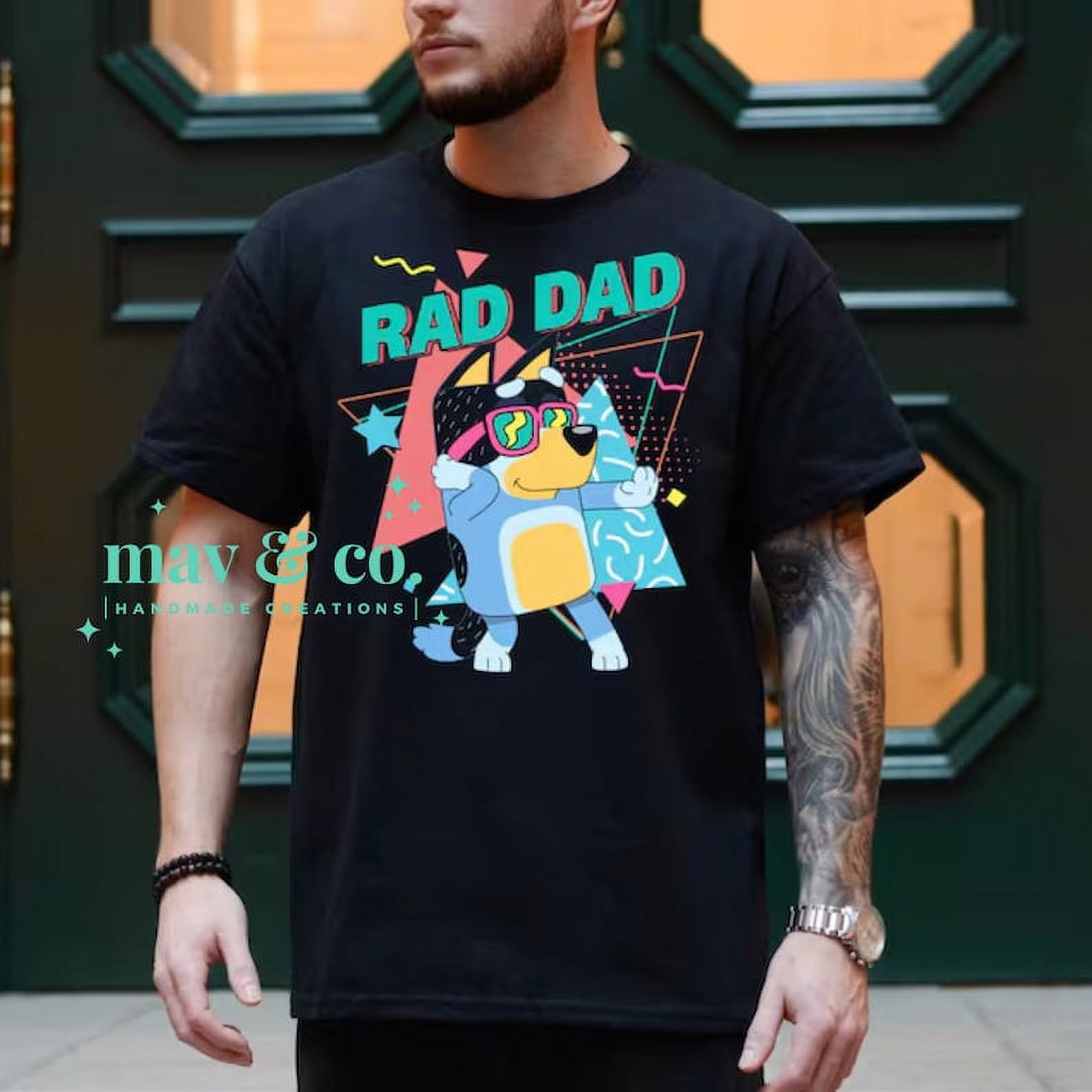 Bluey Rad Dad Father's Day T-Shirt | Bluey Dad Era T-Shirt | Bluey Bandit Bingo T-shirt | Rad ...