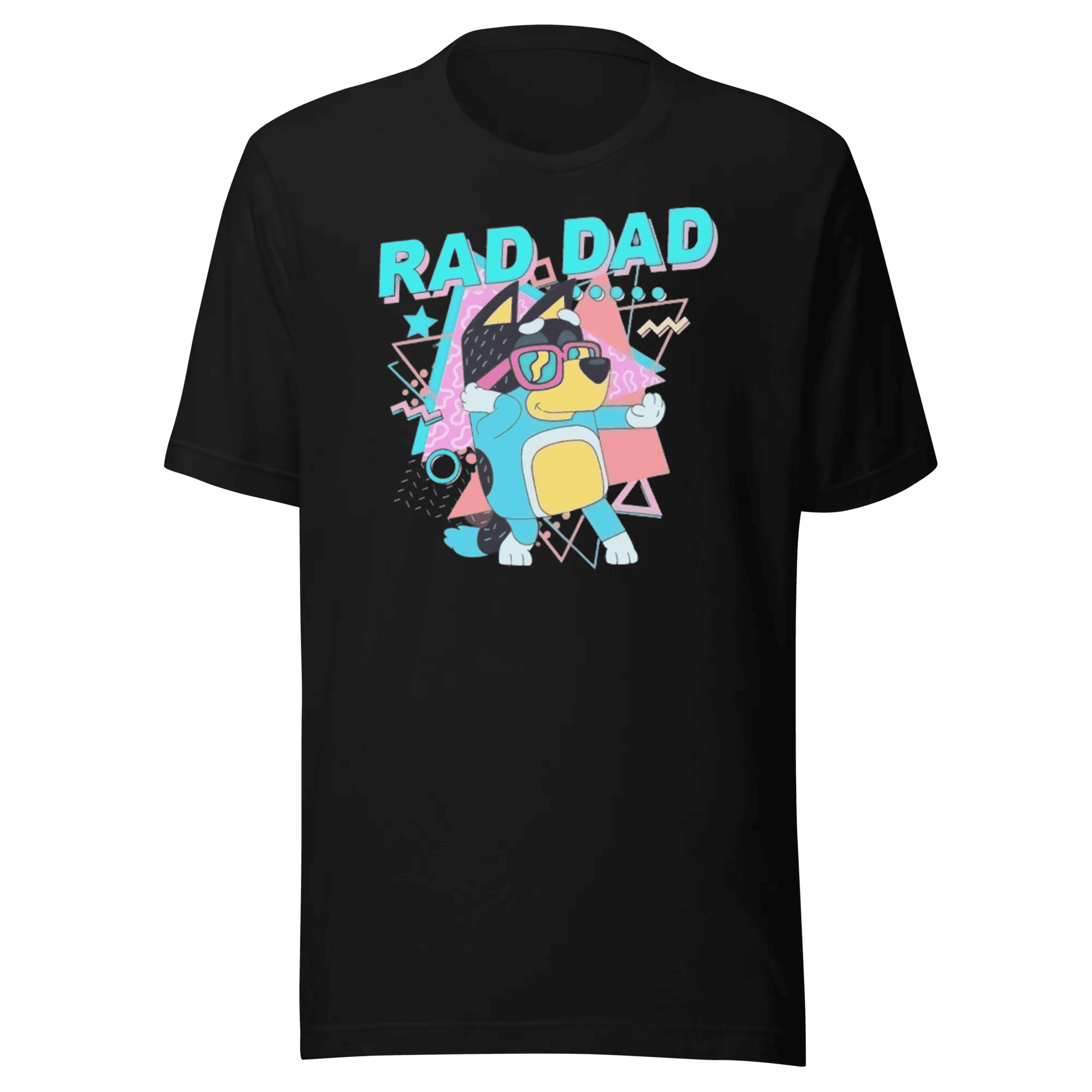 Bluey Rad Dad Happy Fathers Day Short Sleeve Ultra Soft Crew Neck Top ...
