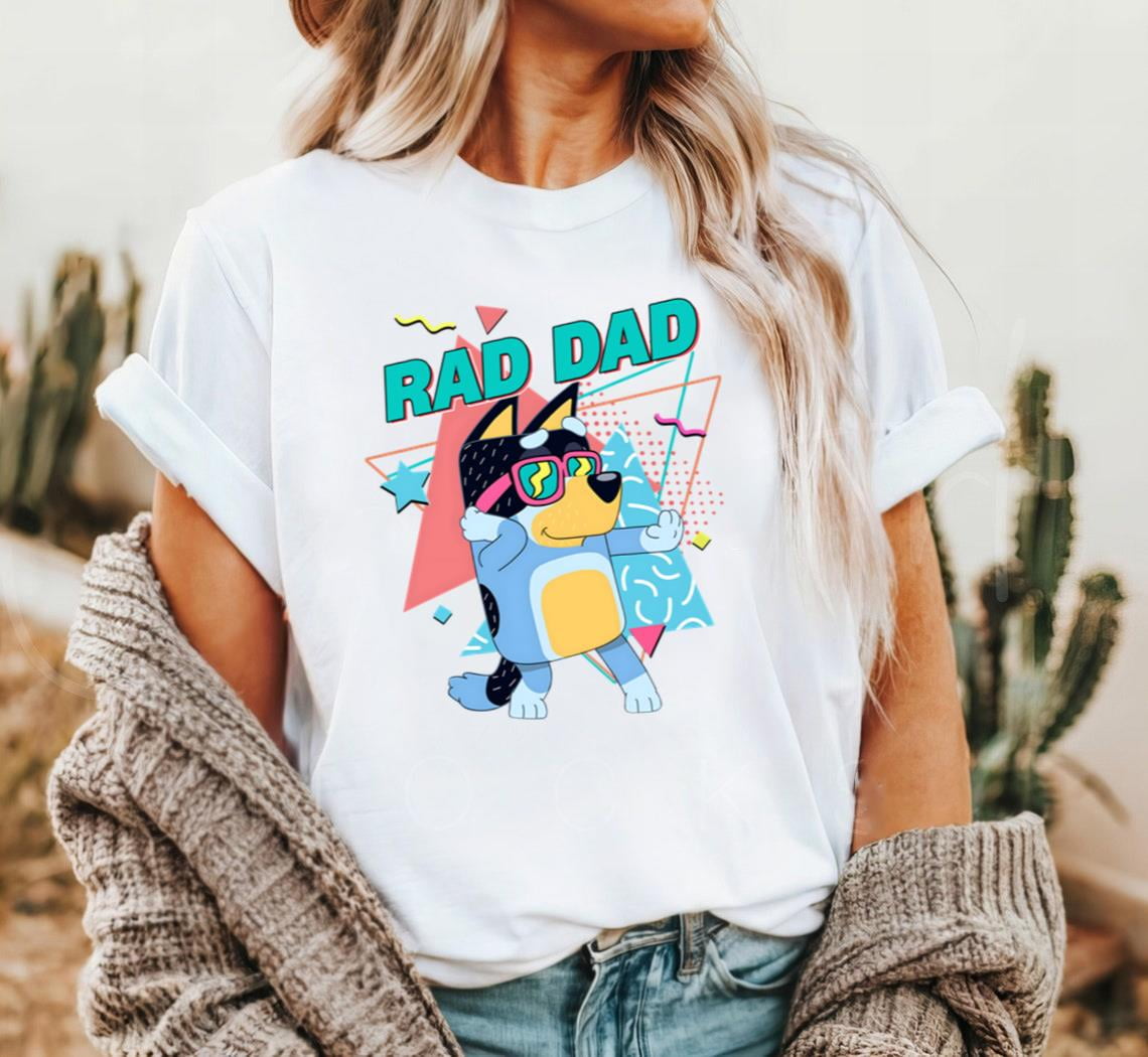 Bluey Bluey Rad Dad Shirt, Rad Dad Tshirt, Bluey Bandit Shirt, Dad ...