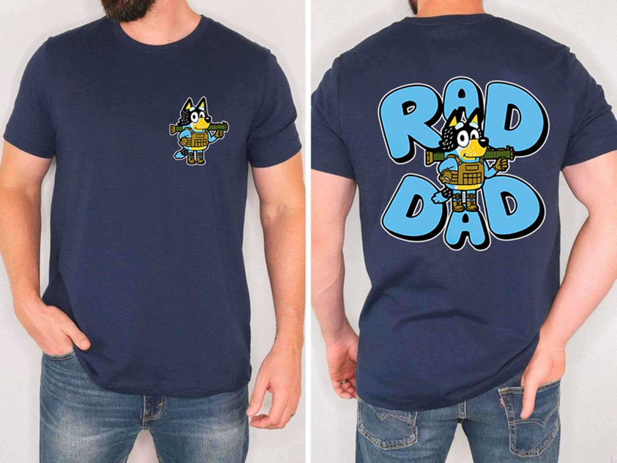 Bluey Rad Dad T Shirt | Bluey Shirt | Bandit Shirt | Gift For Dad ...