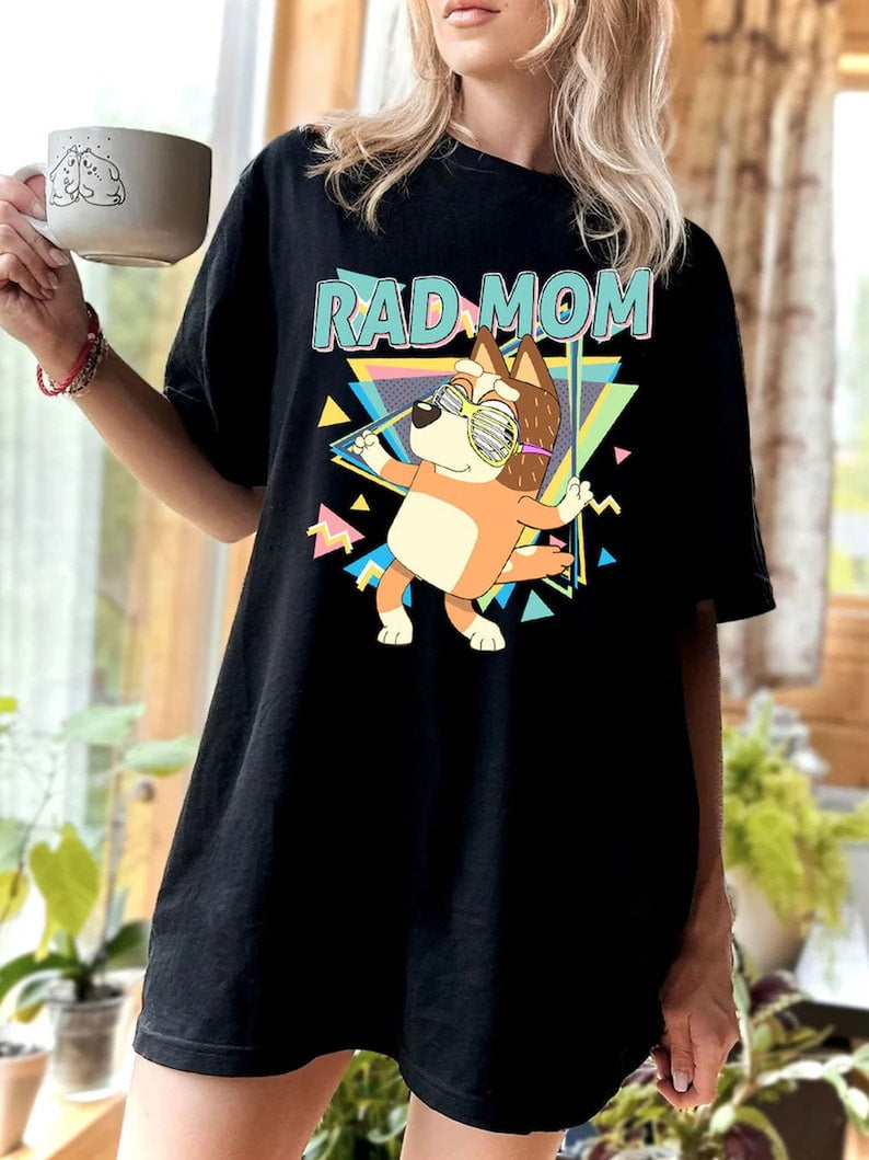 Bluey Rad Mom Shirt Bluey Family Shirt Retro Chilli Heeler Shirt/ Gift ...