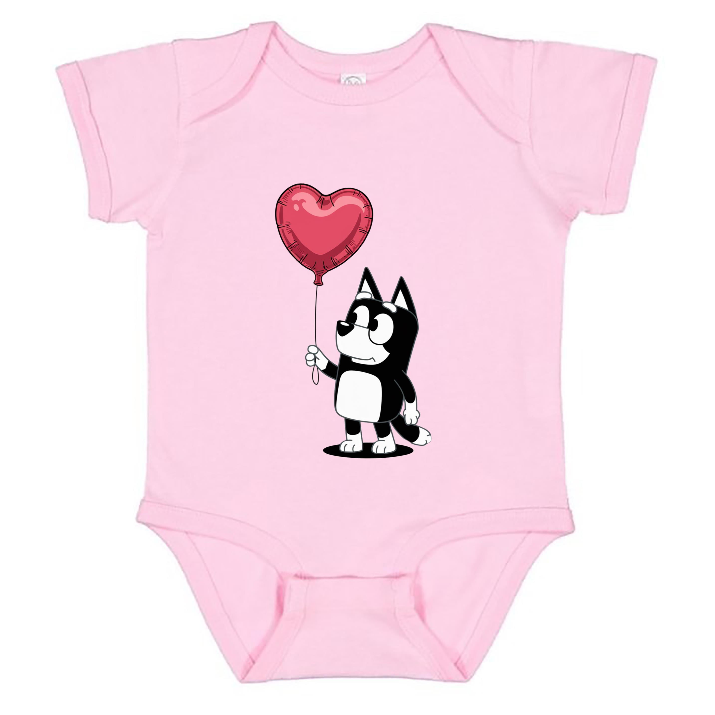 Bluey Red Heart Balloon, Playful Cartoon Dog, Cute Love-Themed Print ...
