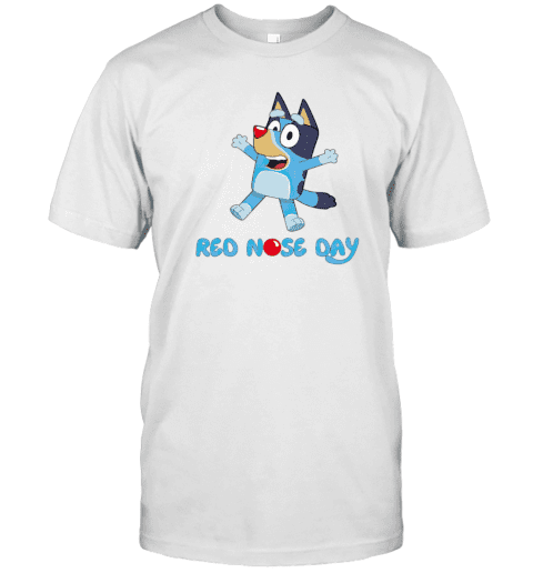 Bluey Red Nose Day Unisex Short Sleeve T-Shirt ,Royal Blue Color,Size ...
