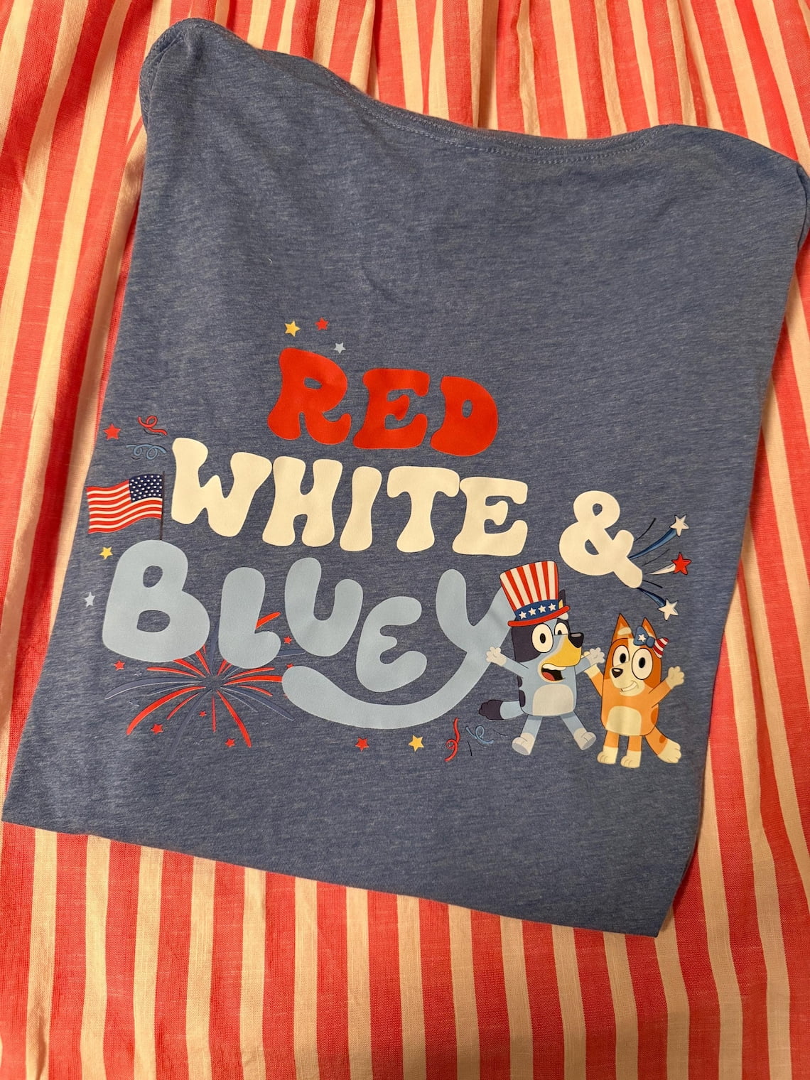 Bluey Red White And Bluey Shirt 4Th Of July Bluey Family Tee With ...