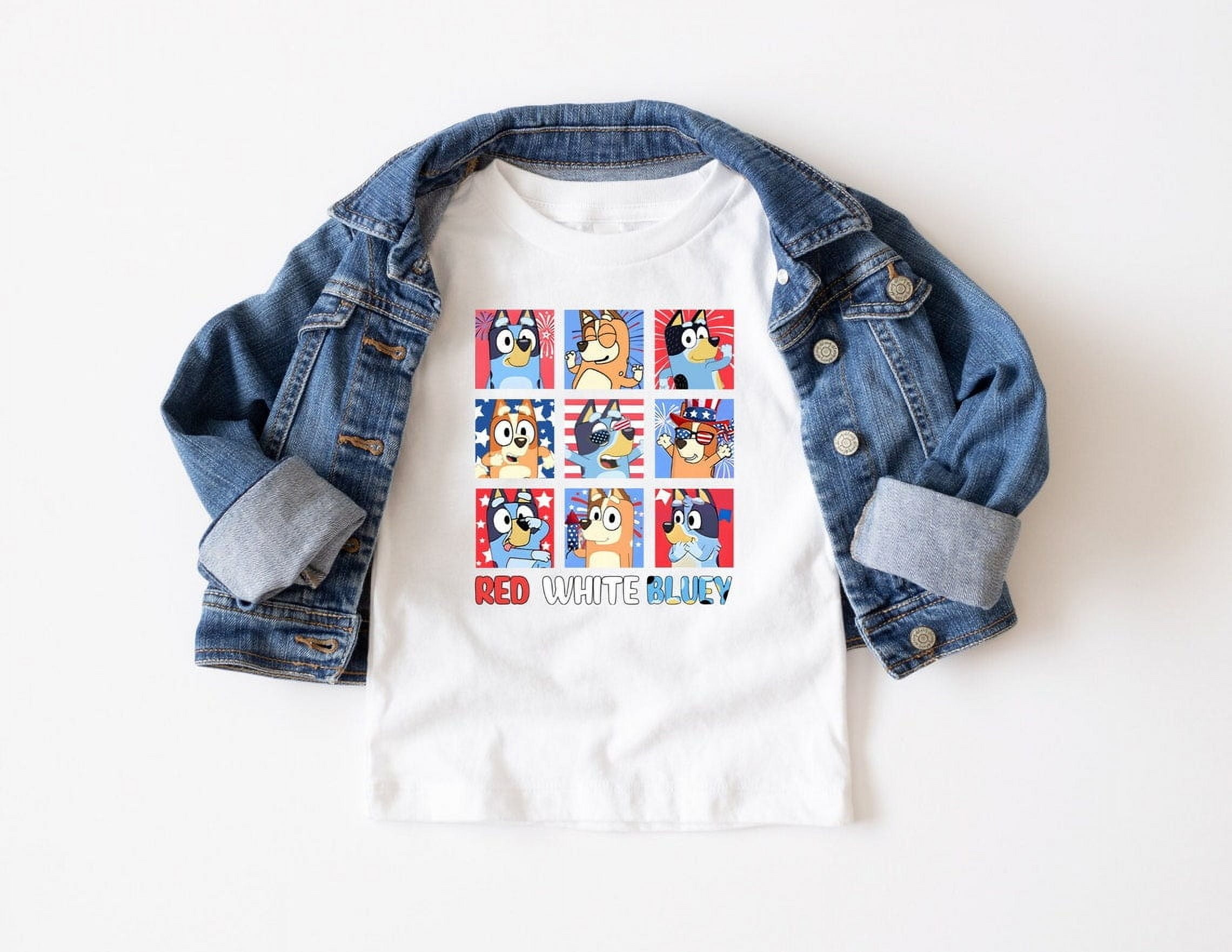 Bluey Red White Bluey, 4th of July Celebration, Patriotic Cartoon Theme ...