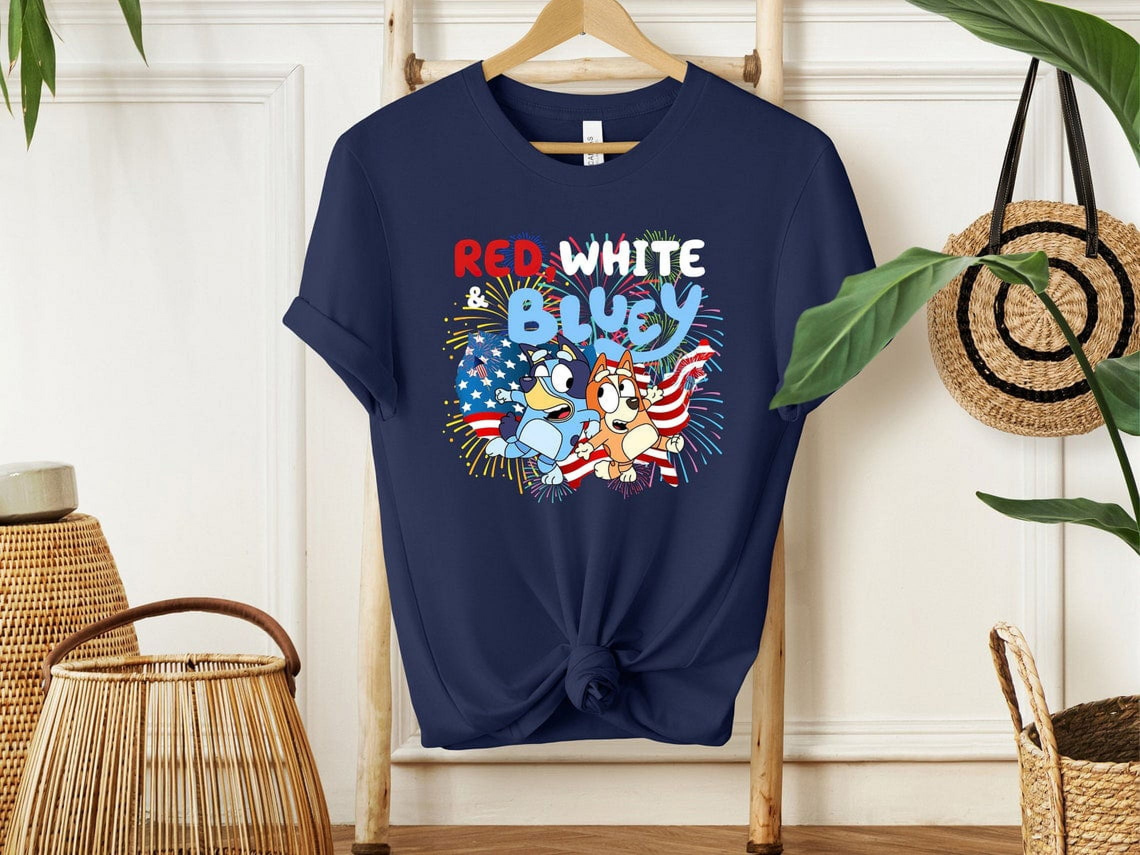 Bluey Red White Bluey, Fourth Of July, Independence Day, Unisex S-5XL ...