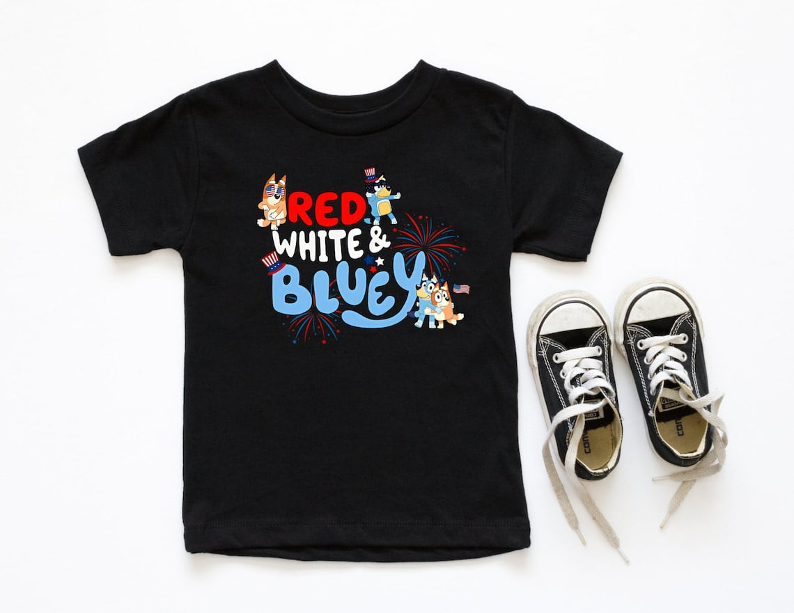 Bluey Red White & Bluey, Independence Day Fun, 4th of July Cartoon ...