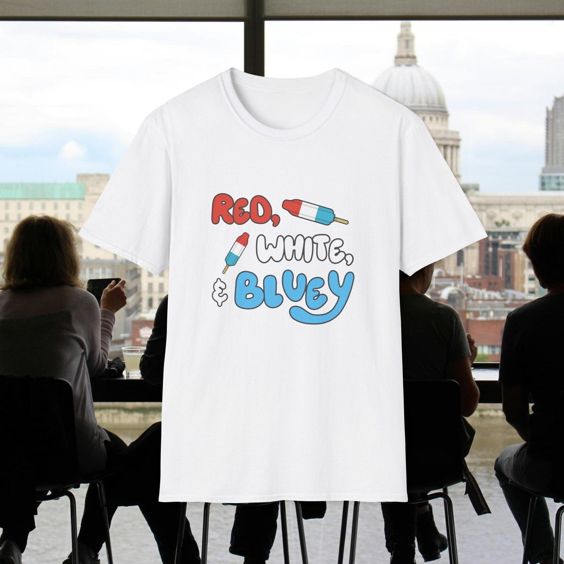 Bluey Red White & Bluey, Patriotic Gift, Bluey Fan Shirt, Unisex S-5Xl ...