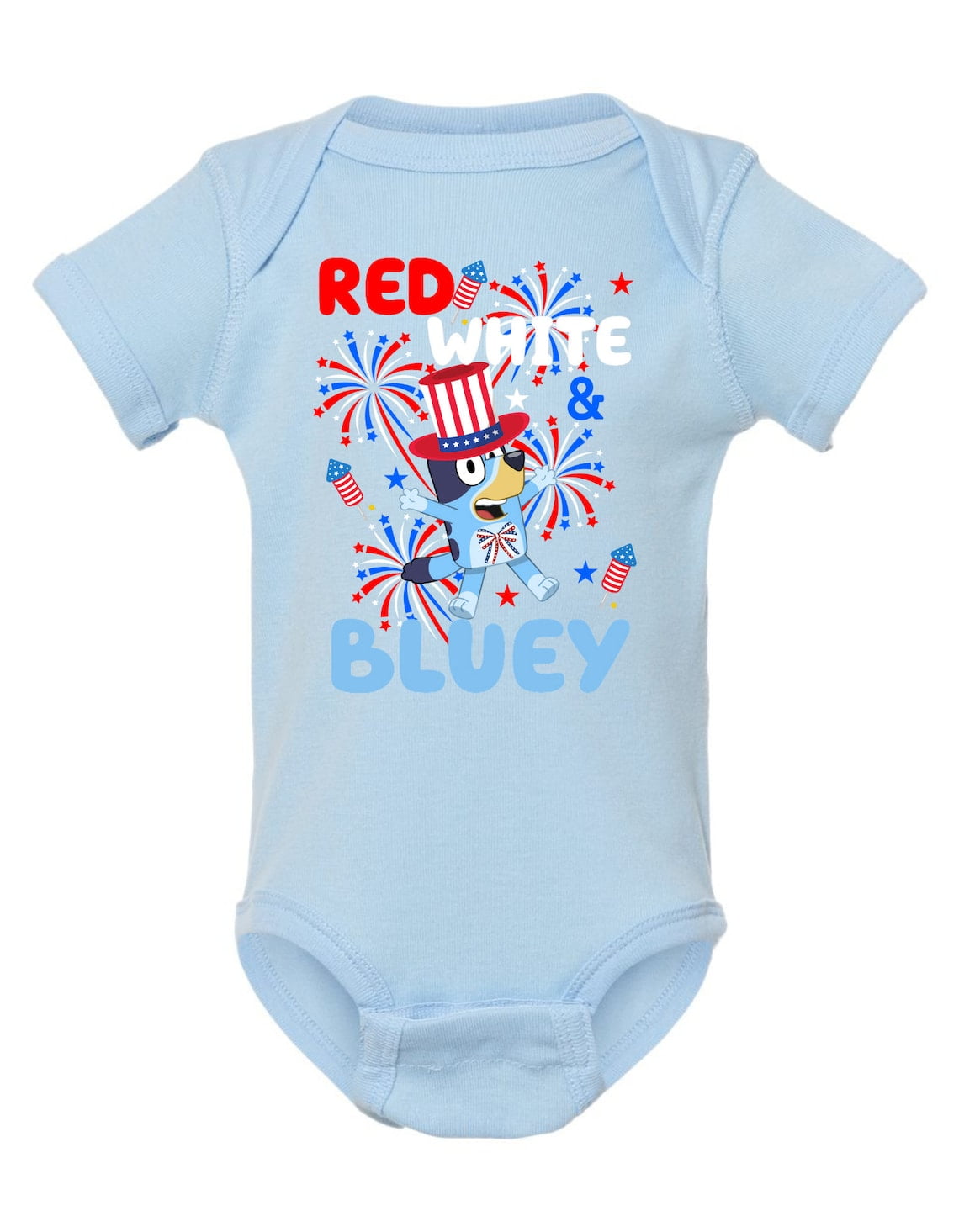 Bluey Red White & Bluey Unisex T-Shirt, Fourth of July Bluey Design ...