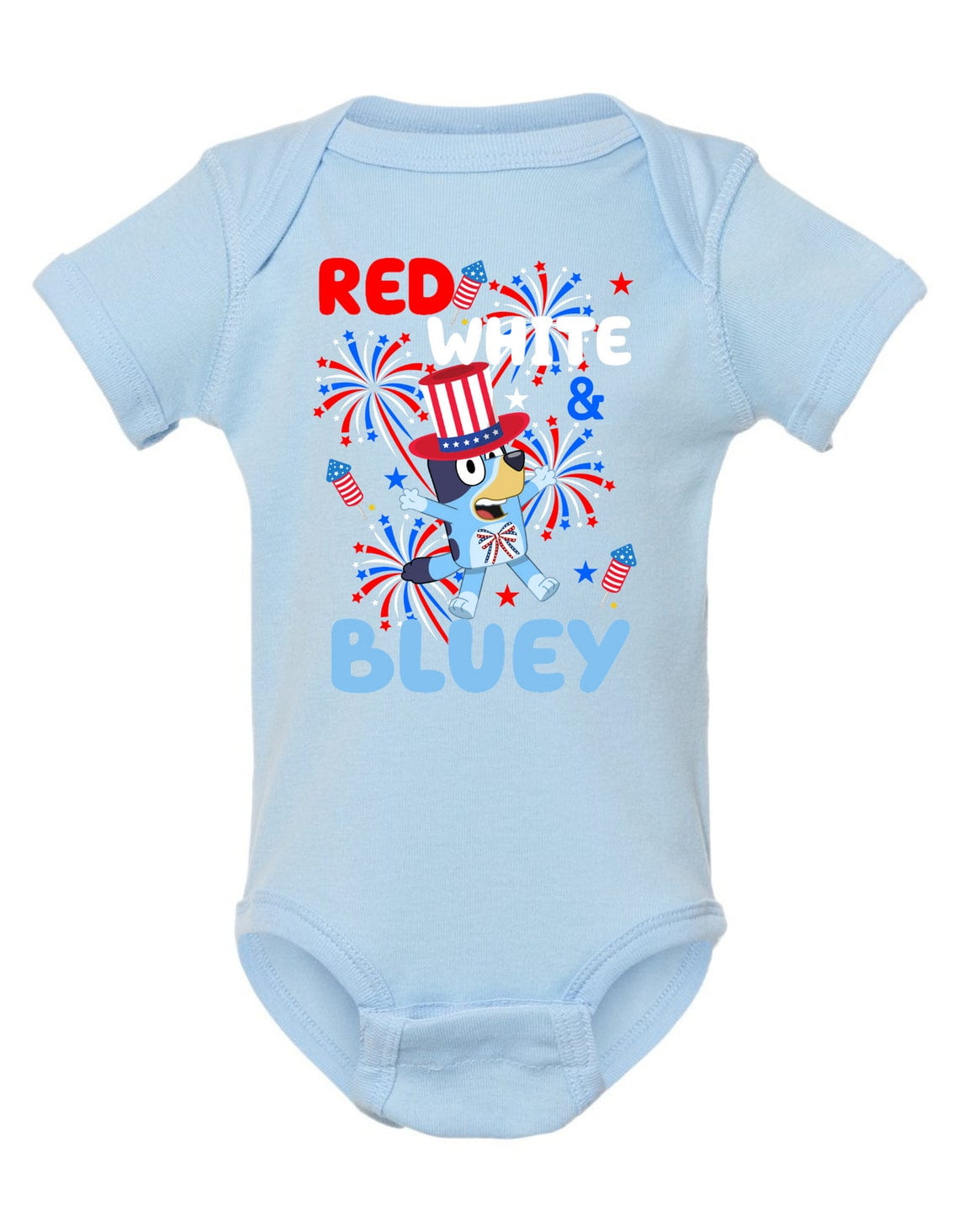 Bluey Red White & Bluey Unisex T-Shirt, Fourth of July Bluey Design ...