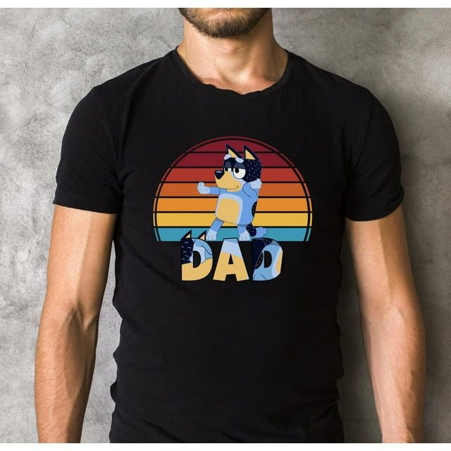 Bluey Retro Dad Tee, Funny Bluey Cartoon Shirt, Unisex S-5XL Hot ...