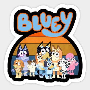 Bluey Retro Sticker Bluey Stickers For Kids, Bluey Stickers Party ...