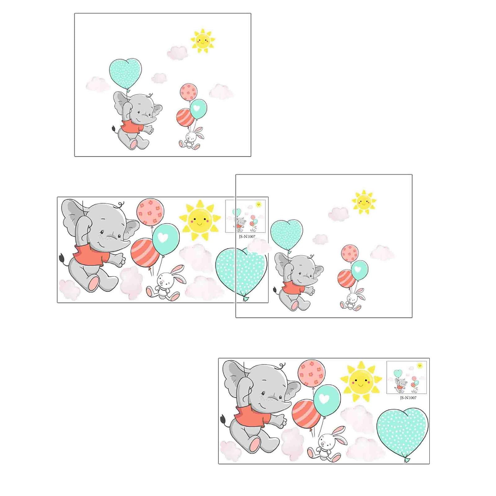 Bluey Room Decor Cartoon Balloon Elephant Children'S Room Sticker ...