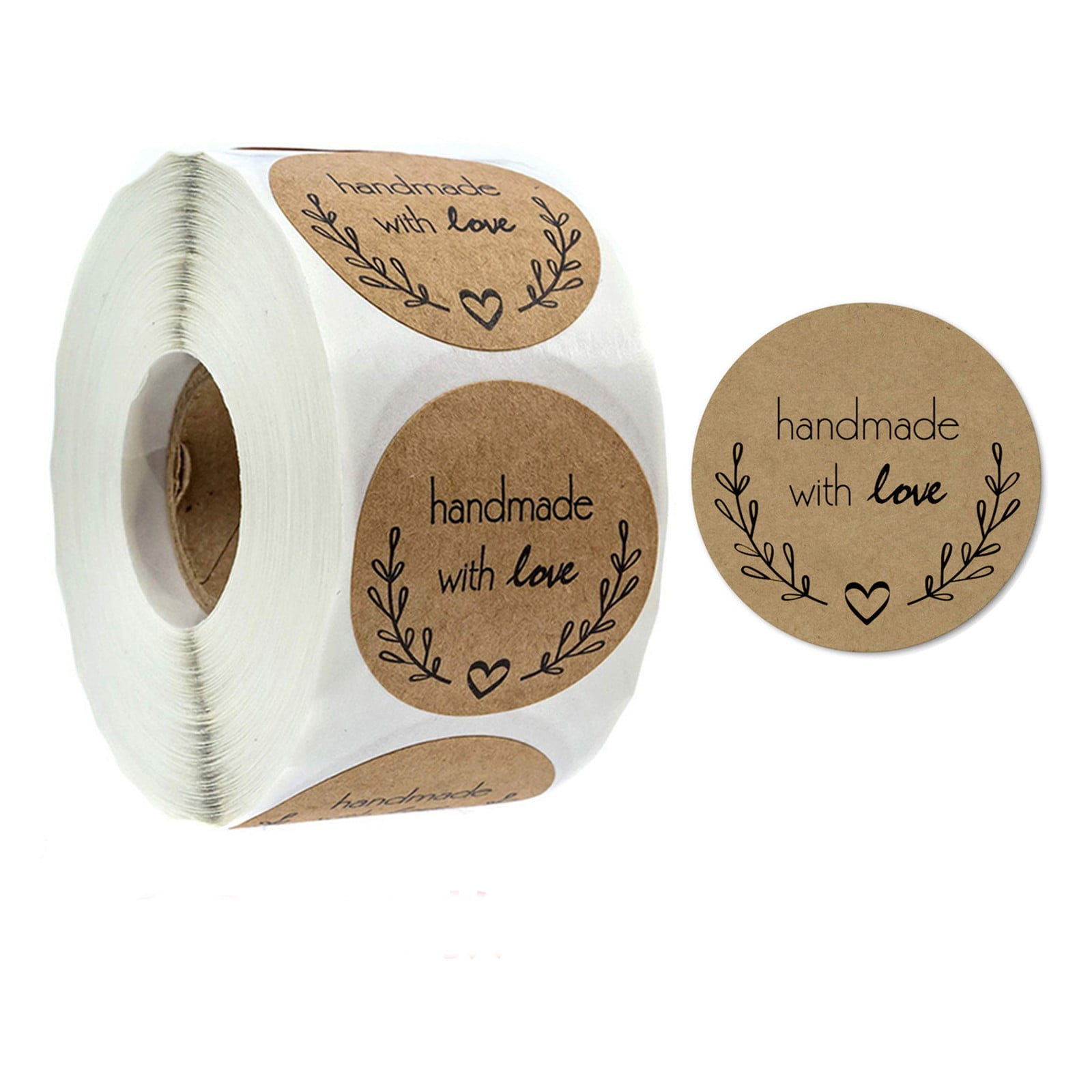 Hxoliqit Kraft Paper Seal Stick Handmade Sticker Baking Label Gift ...