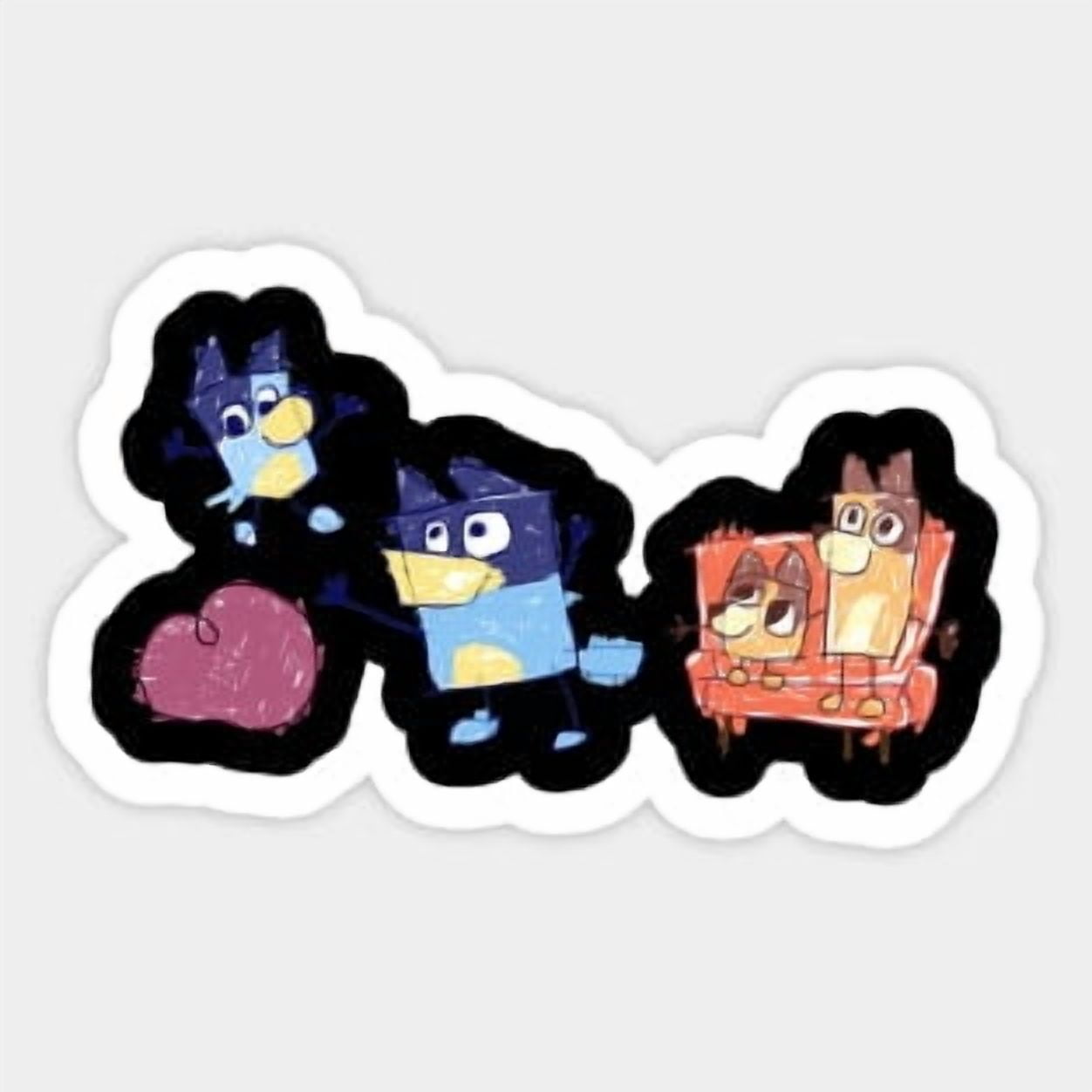 Blueyâ´S Drawing Sticker Bluey Stickers For Kids, Bluey Stickers Party ...