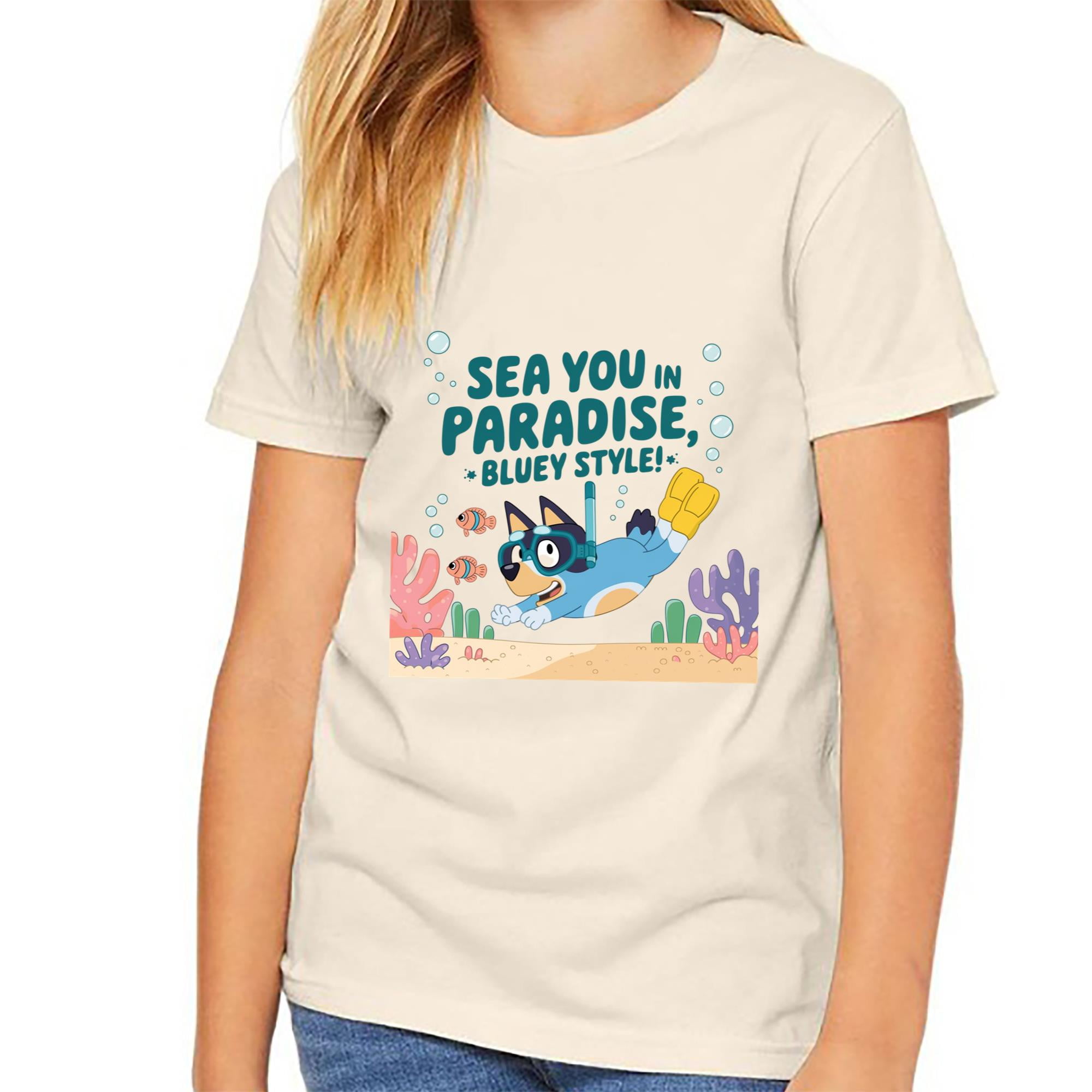 Bluey “Sea You In Paradise” Tropical Pup Scene, Whimsical Adventure ...