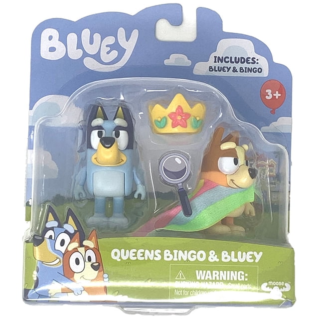 Bluey Royalty Action Toys: Poseable Queens Bluey & Bingo Character ...