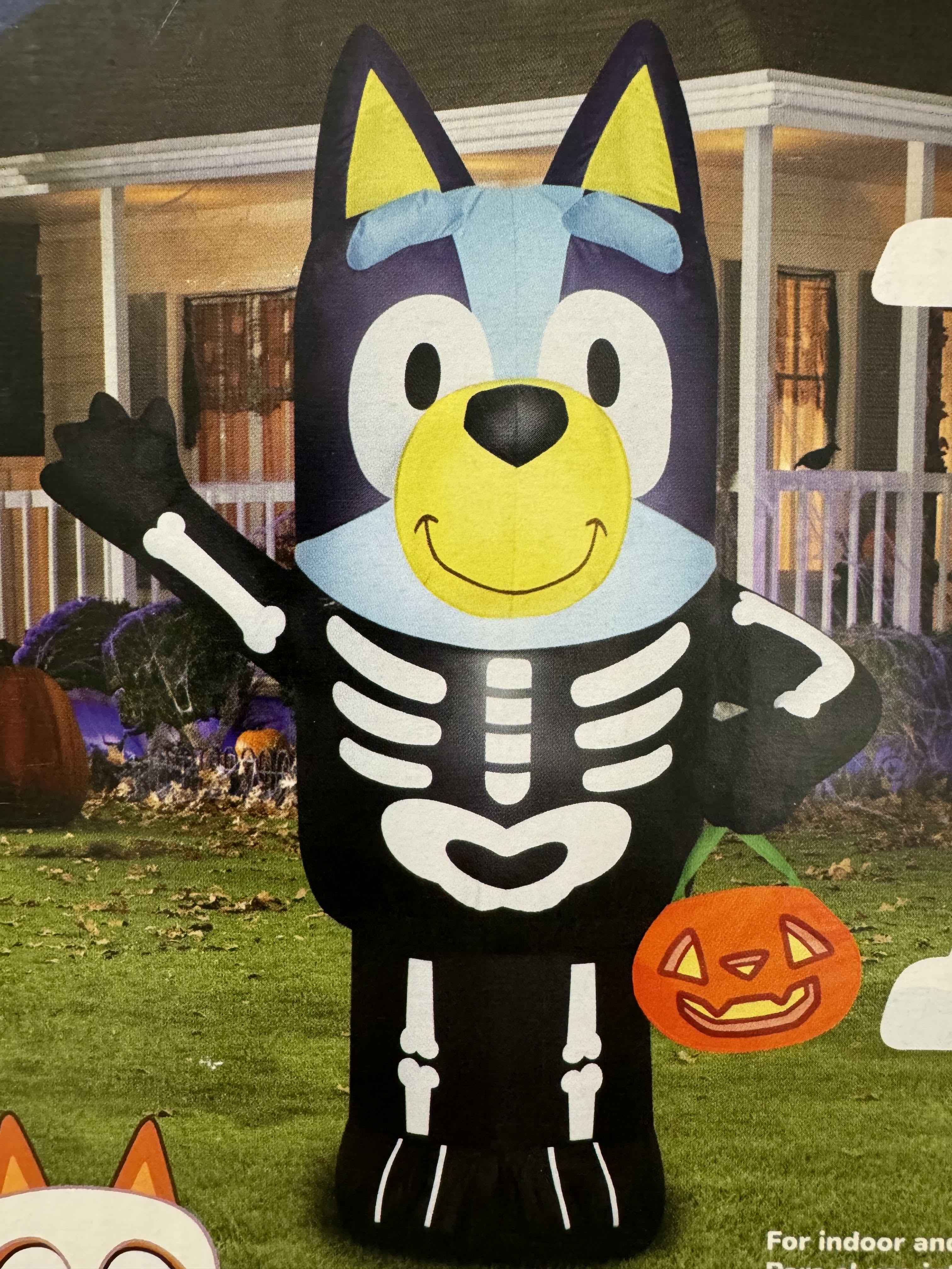 Bluey Skeleton Halloween Inflatable Yard Lawn Decoration Decor 5ft Tall ...