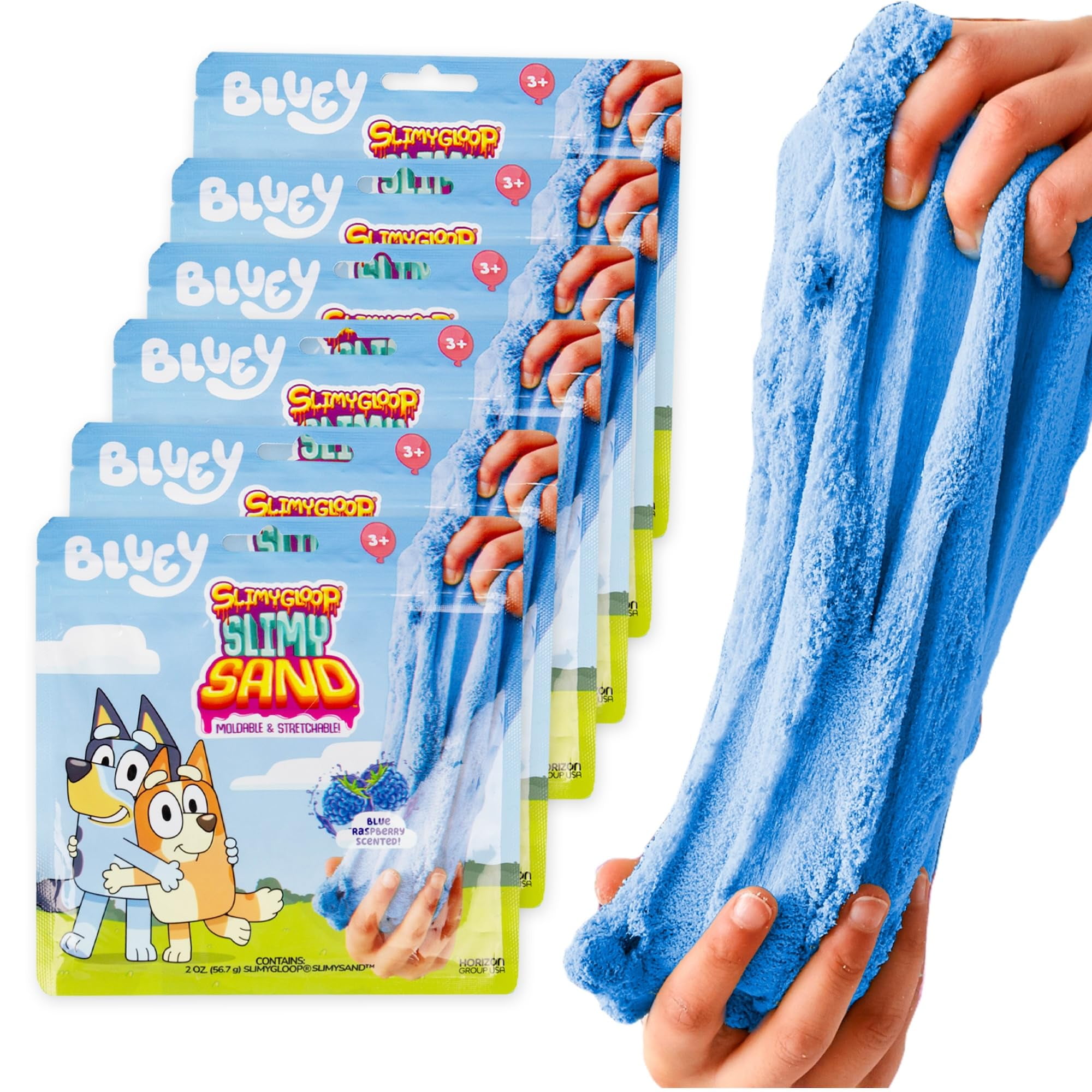 Bluey SlimySand Party Pack, AIF4 6-Pack, Blue Raspberry Scented, Play ...
