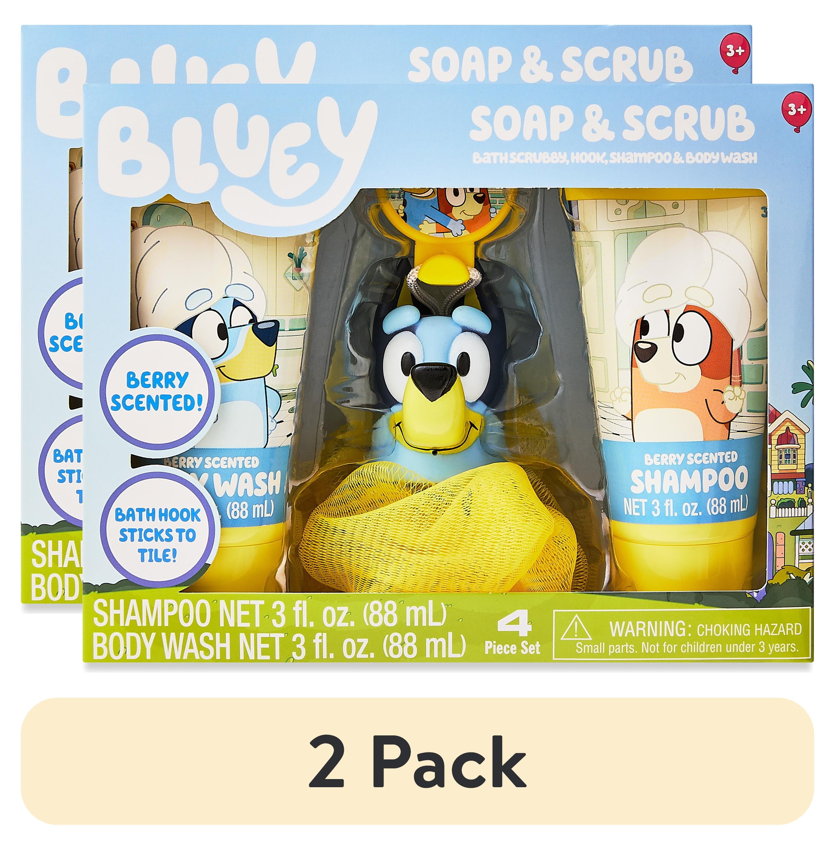 (2 pack) Bluey Soap and Scrub Set, Berry Scent, 3 Pieces, Child Age 3 ...