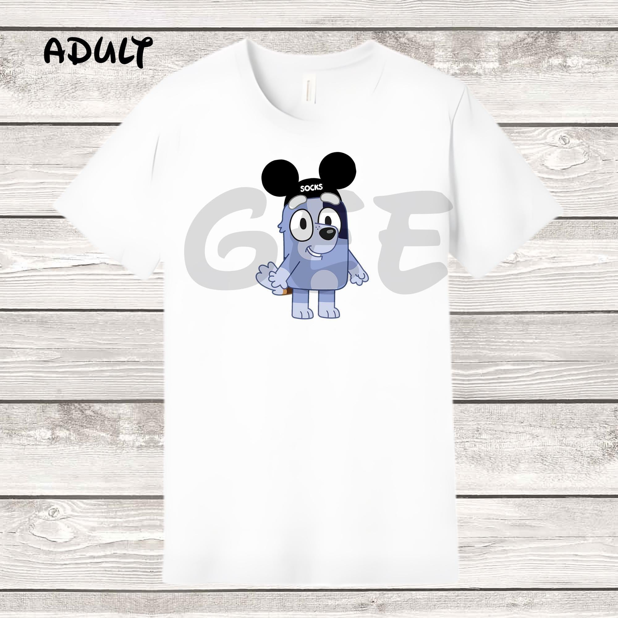 Bluey Socks T-Shirt Shirt, Size S, Tee Ash New - Walmart.com