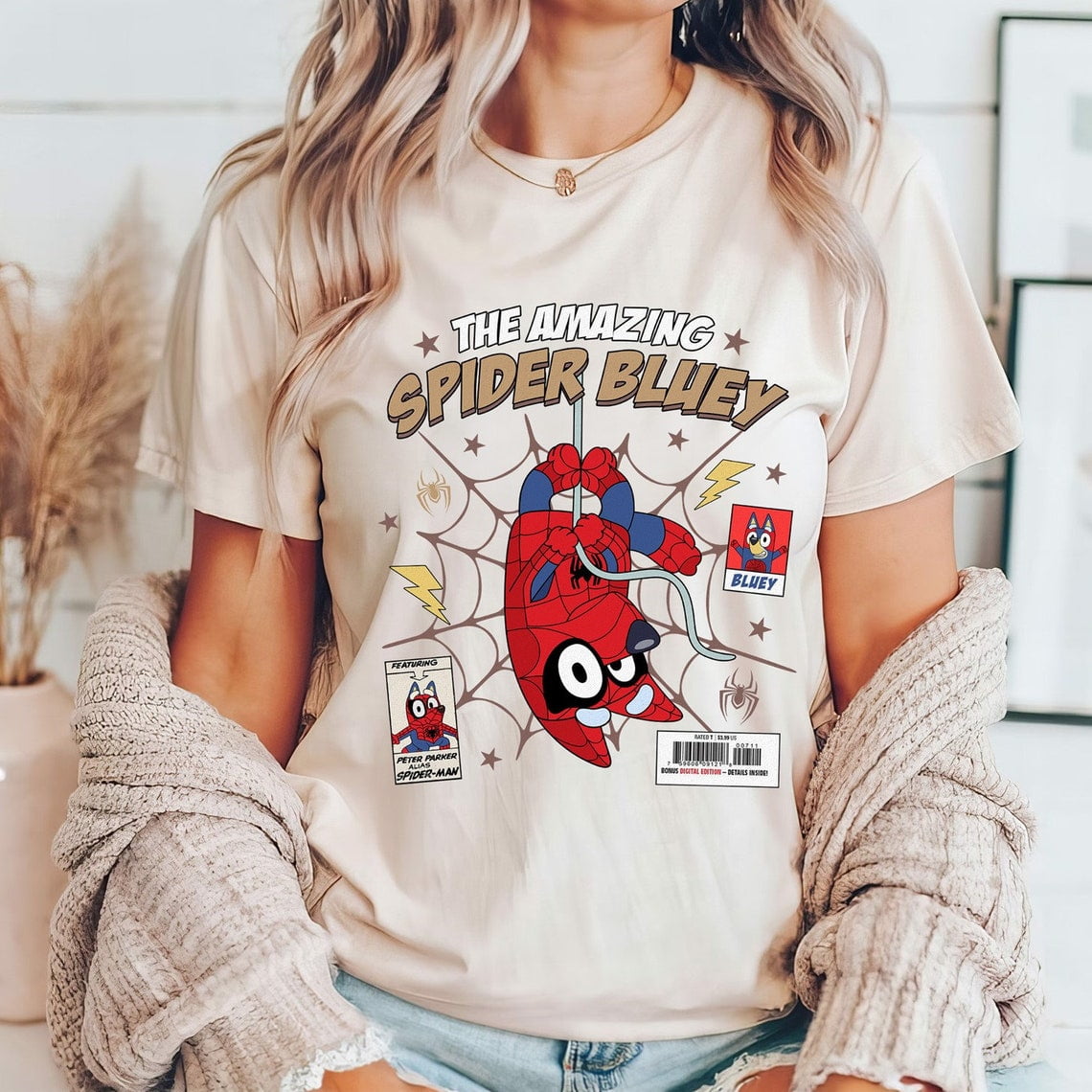 Bluey Spider Spiderman Unisex T-Shirt | Bluey Superhero Shirt | Bluey ...