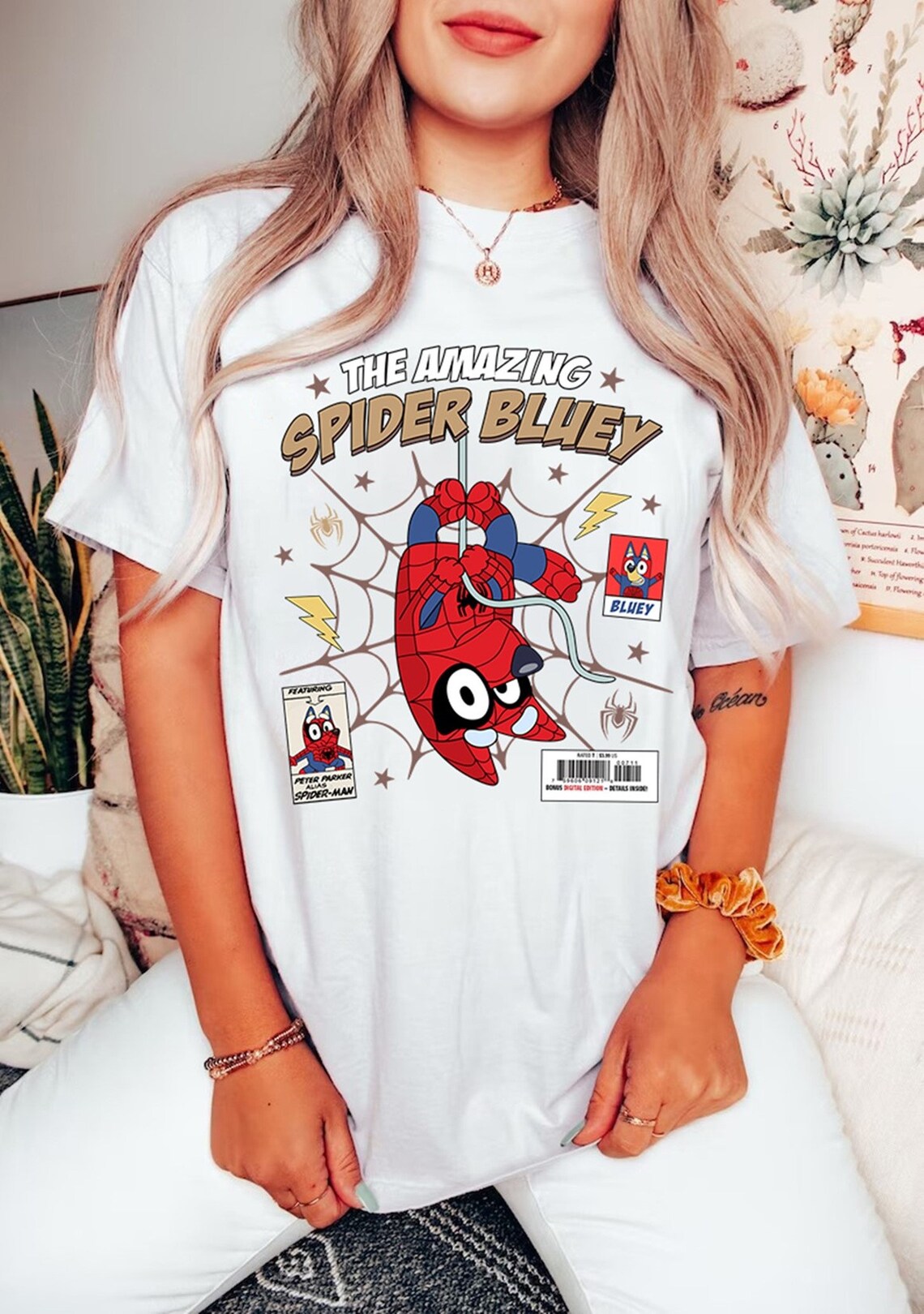 Bluey Spider Spiderman Unisex T-Shirt | Bluey Superhero Shirt | Bluey ...