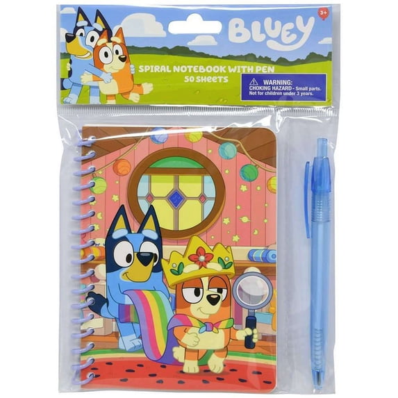 Bluey Spiral Notebook with Pen 50 Sheets - Walmart.com