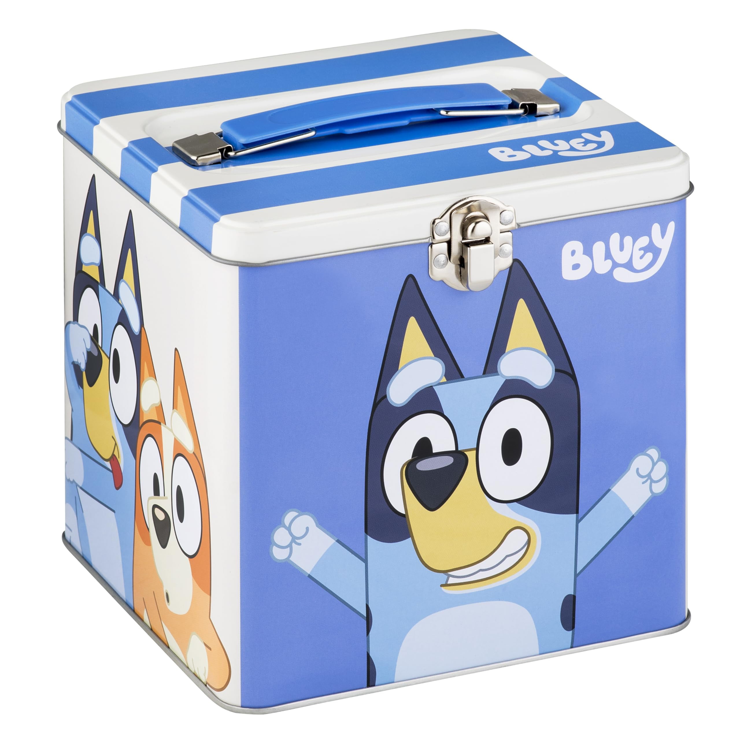 Bluey Stack Store and Carry Tin. Stackable Tin Box with Handle,Blue ...