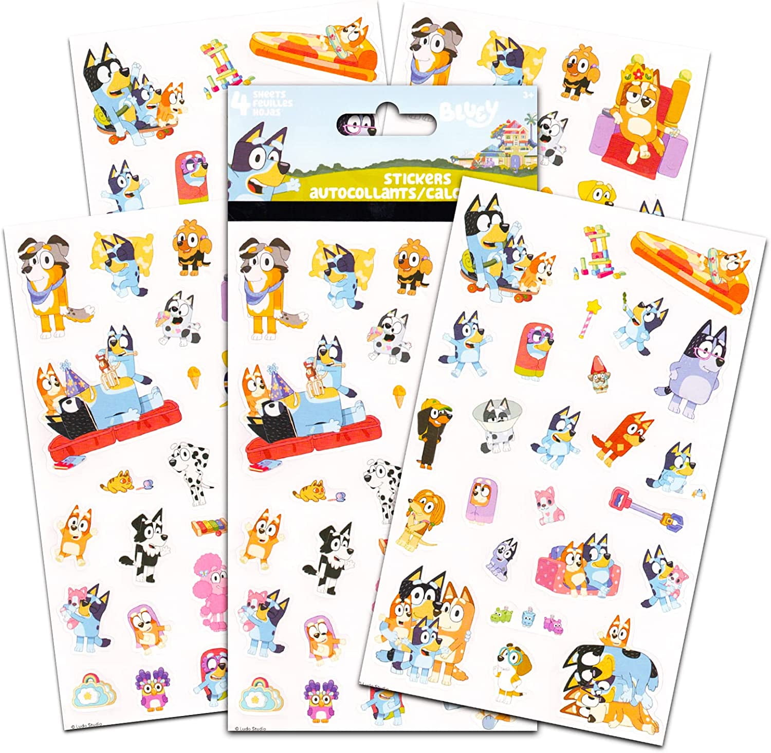 Bluey Sticker Set For Kids - Bluey Party Supplies Bundle With 4 Sheets ...