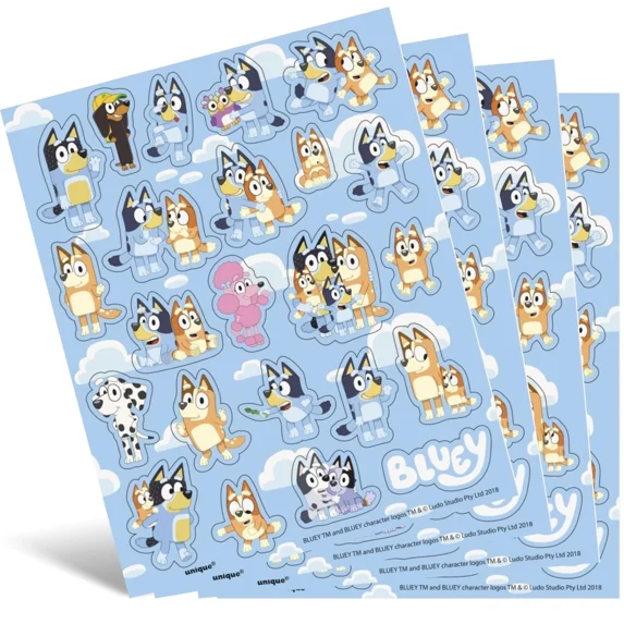 Bluey Sticker Sheets Party Favors Assorted Designs Eco Friendly Fun For ...