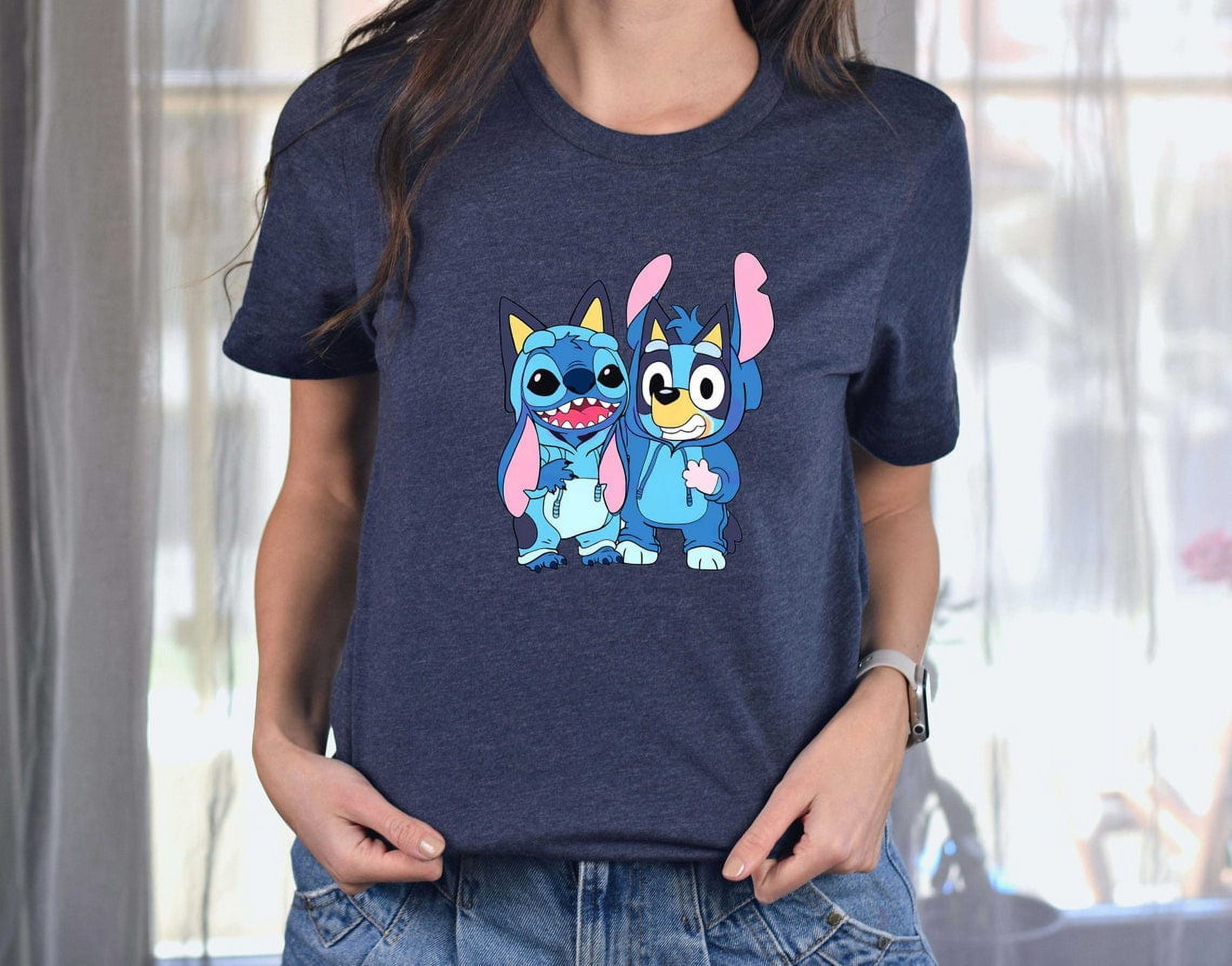 Bluey Stitch T-Shirt, Disney Bluey Shirt, Disney Stitch Shirt, Funny ...