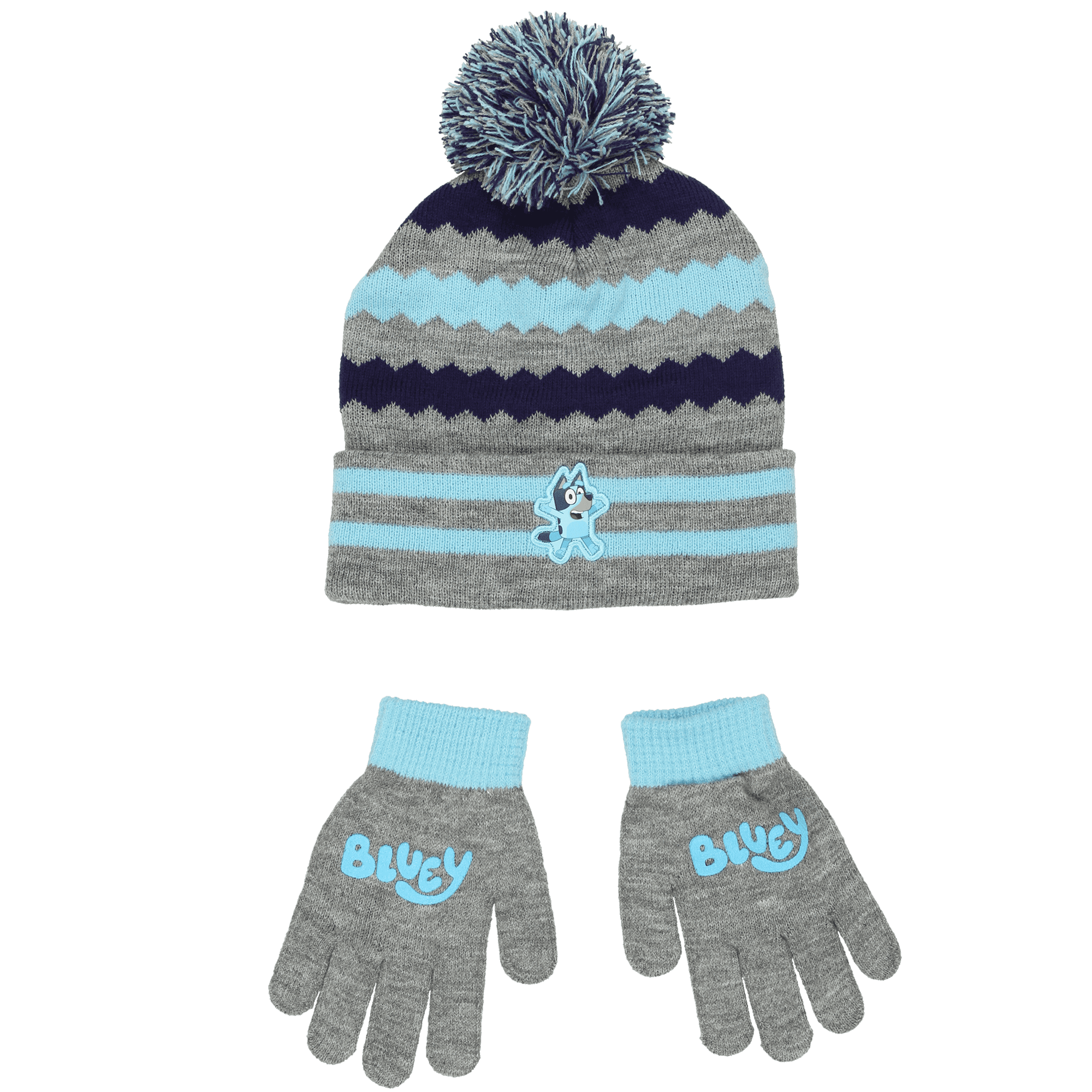 Bluey Striped Big Kids Knit Hat and Gloves Set BLU405 - Walmart.com