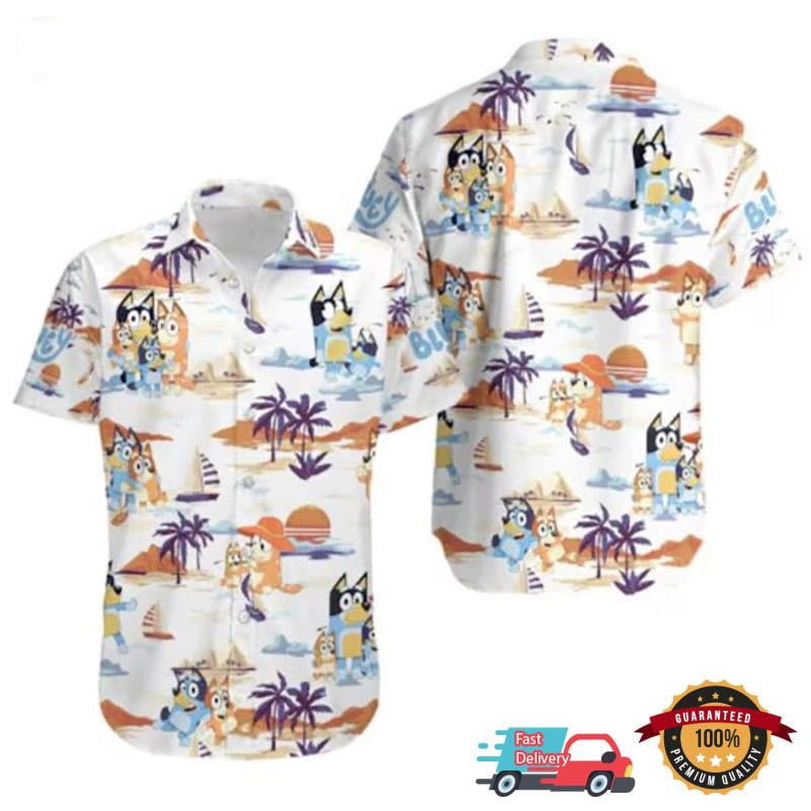 Bluey Summer Family Vacation Aloha Shirt Shirt, Size 4Xl, Tee As ...