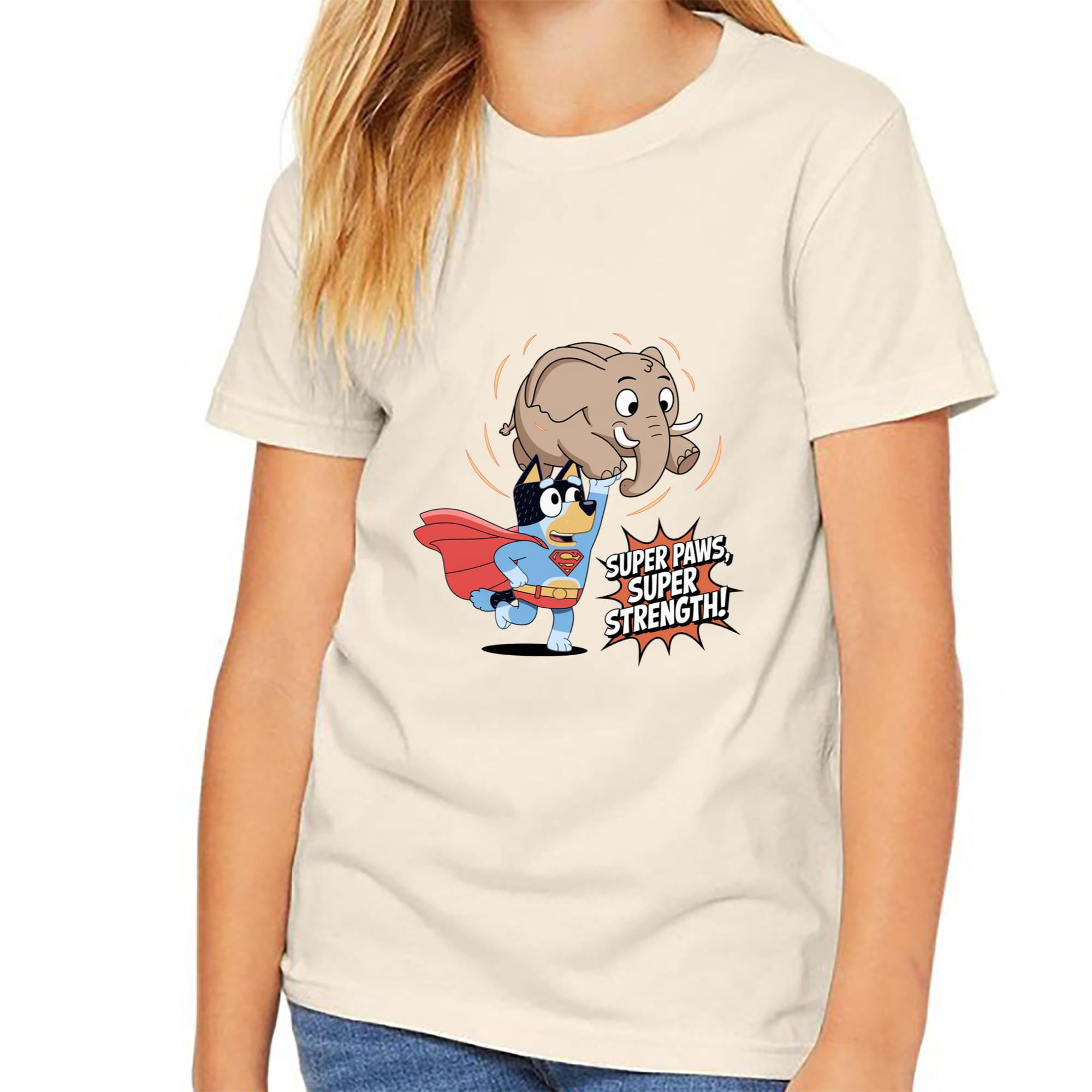 Bluey Super Strength Pup Lifting Heavy, Cartoon Power Design For Brave ...