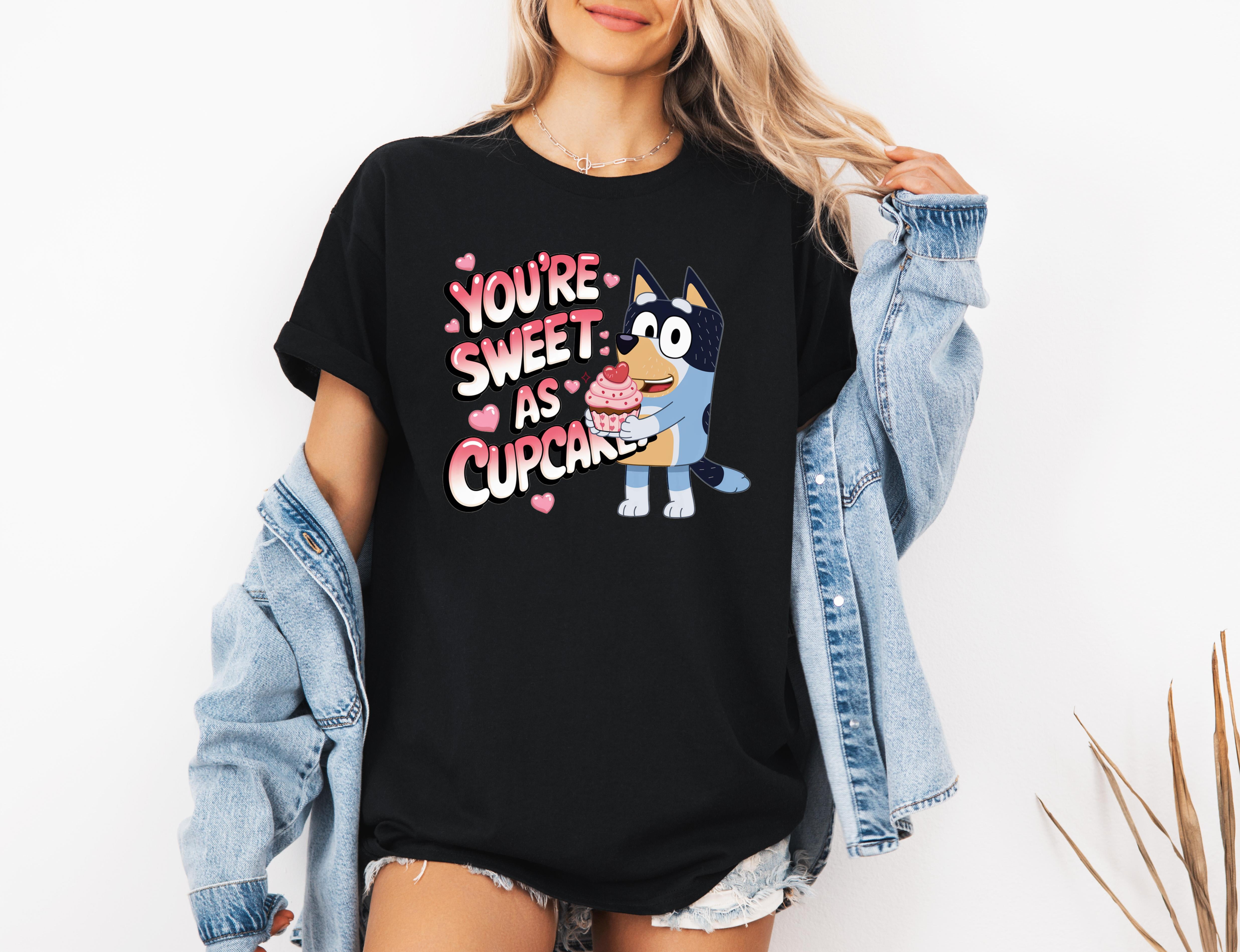 Bluey Sweet as Cupcake Bluey T-shirt, Cute Design, Unisex S-5XL Shirt ...