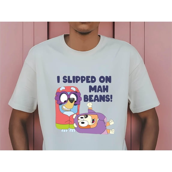 Bluey T-Shirt, Bluey Slipped On My Beans Tee Shirt, Cartoon Shirt, Tee ...