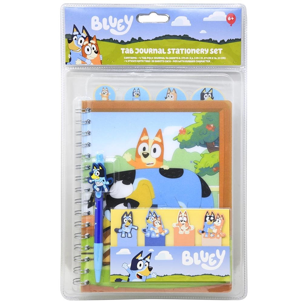 Bluey Tabbed Journal Set in Clamshell with Pen & Sticky Notes - Walmart.com