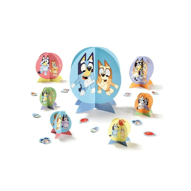 Bluey Themed Birthday Party Table Decoration Supplies - Vibrant and ...