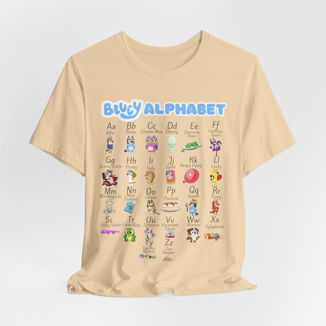Bluey Teacher Themed Alphabet Bluey Shirt, Educational Back To School ...