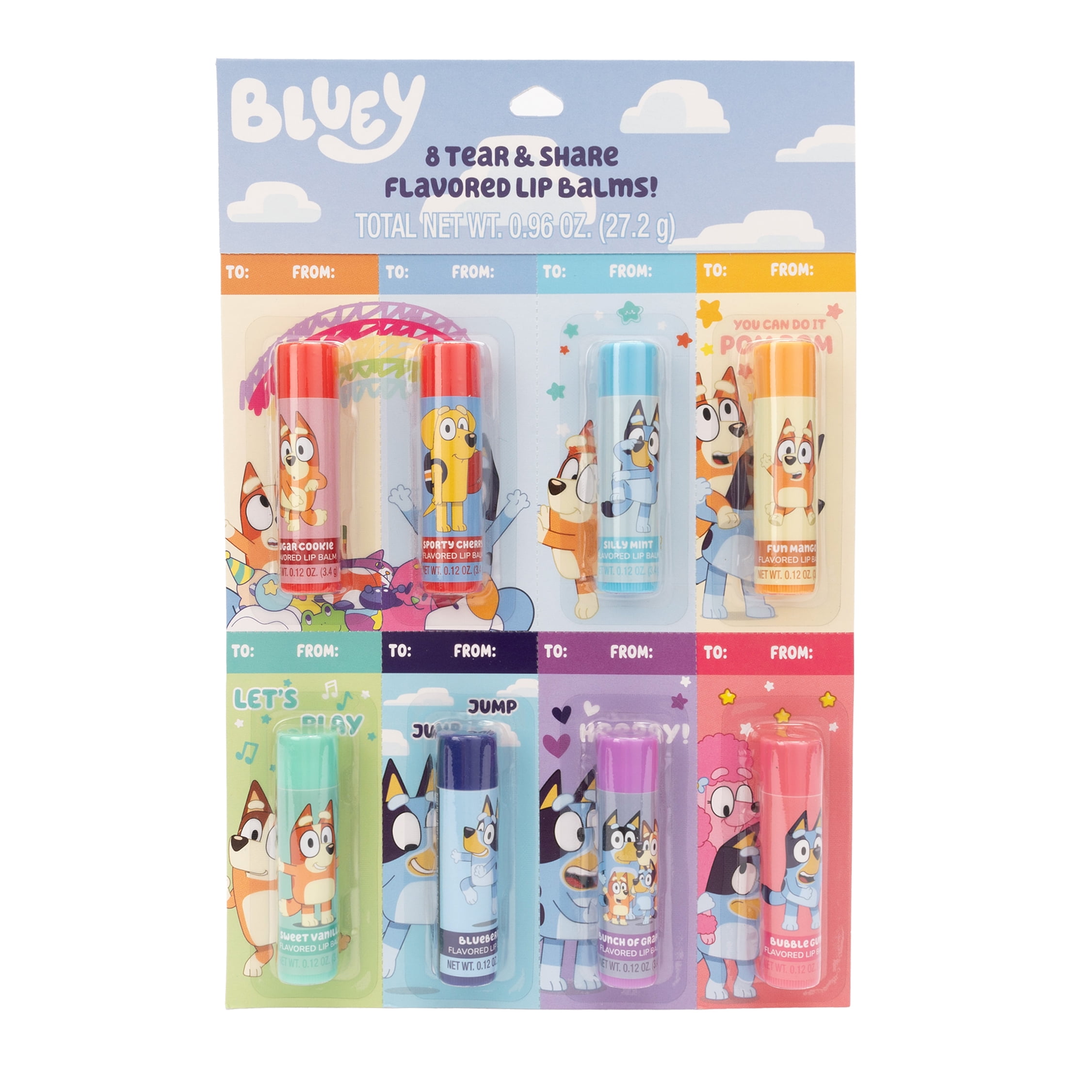 Bluey Tear & Share Lip Balms, 8 Pack, 27.2g, Multiple Flavors - Walmart.com