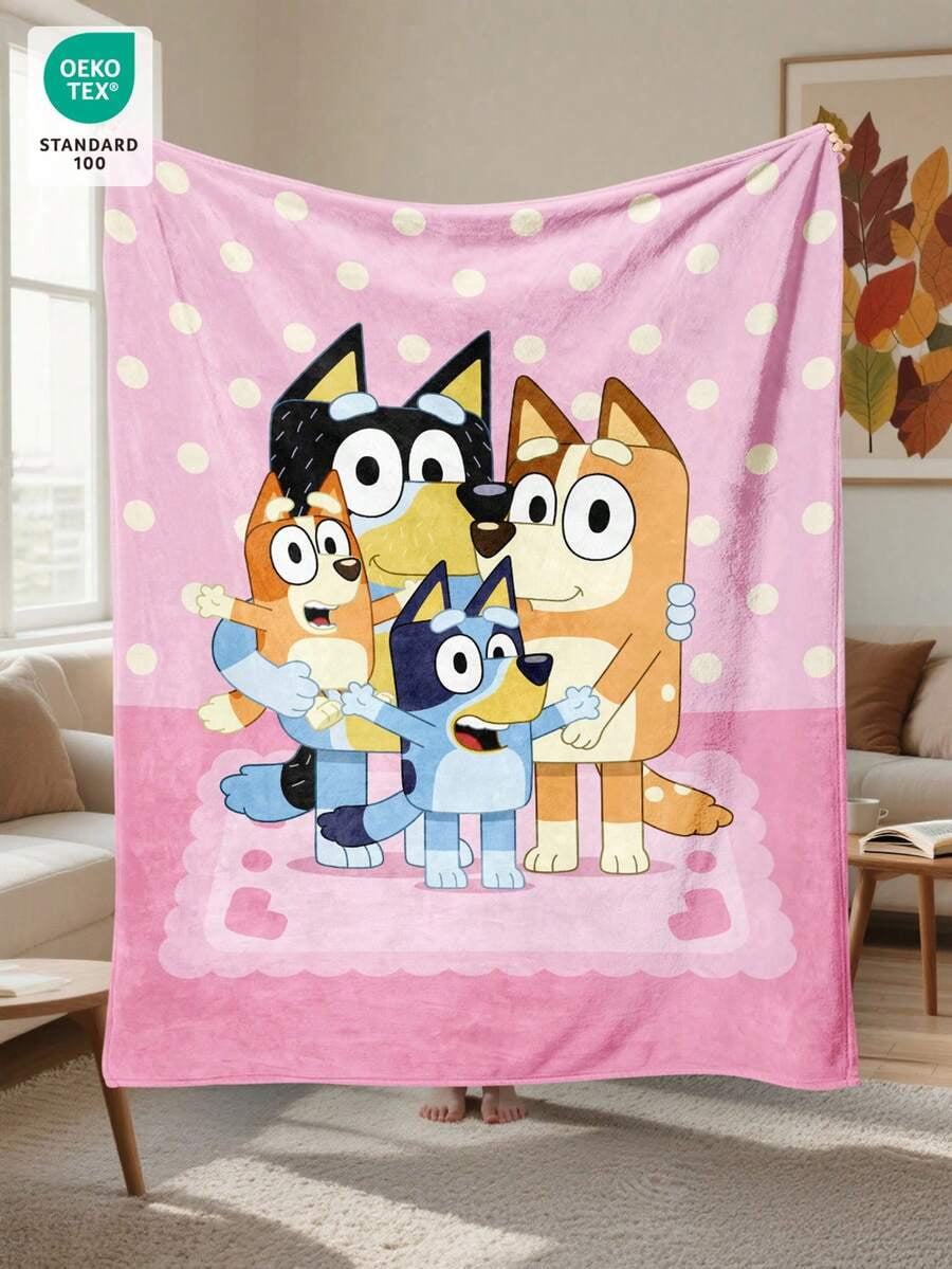 Bluey Throw Blanket Super Soft Lightweight, Bluey Family Cartoon Print ...